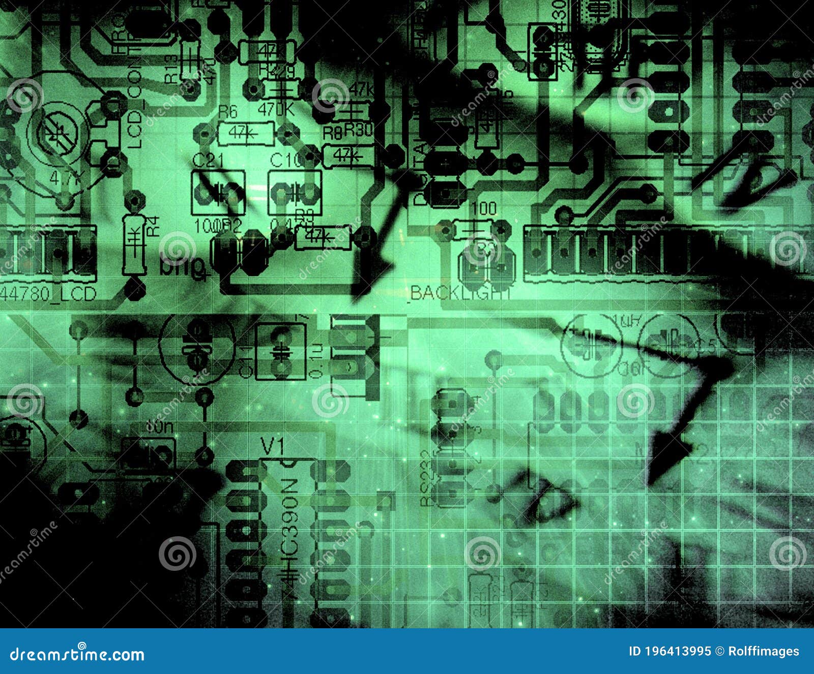 Electronic circuit stock illustration. Illustration of digital - 196413995