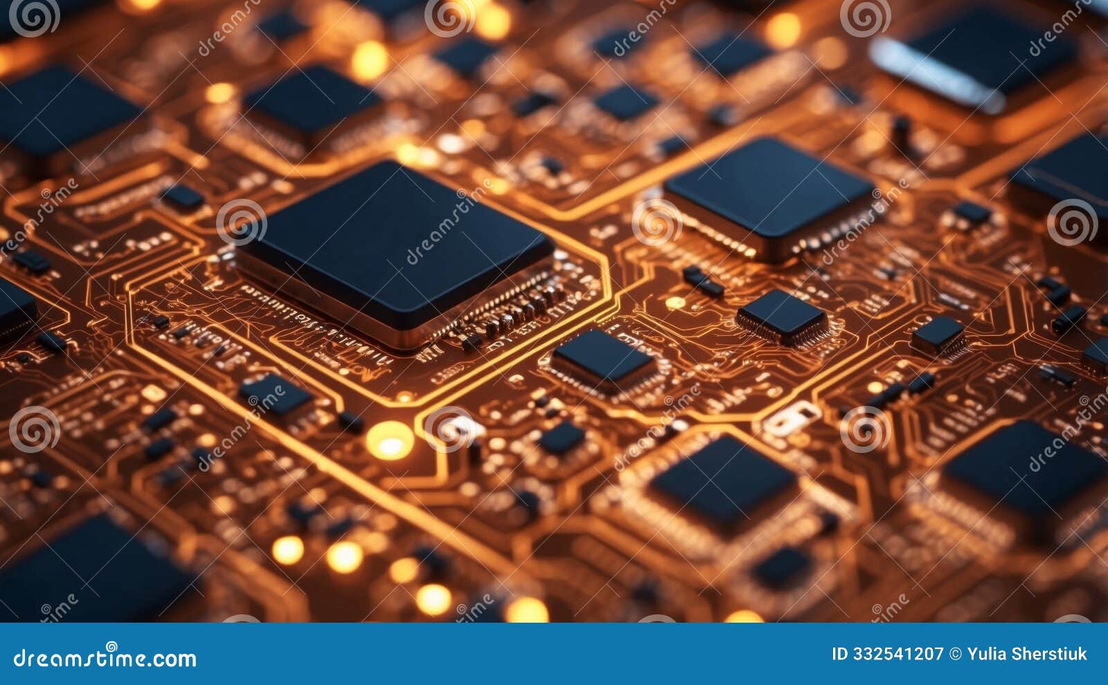 An Electronic Circuit Background with Digital Lights. Stock Image ...