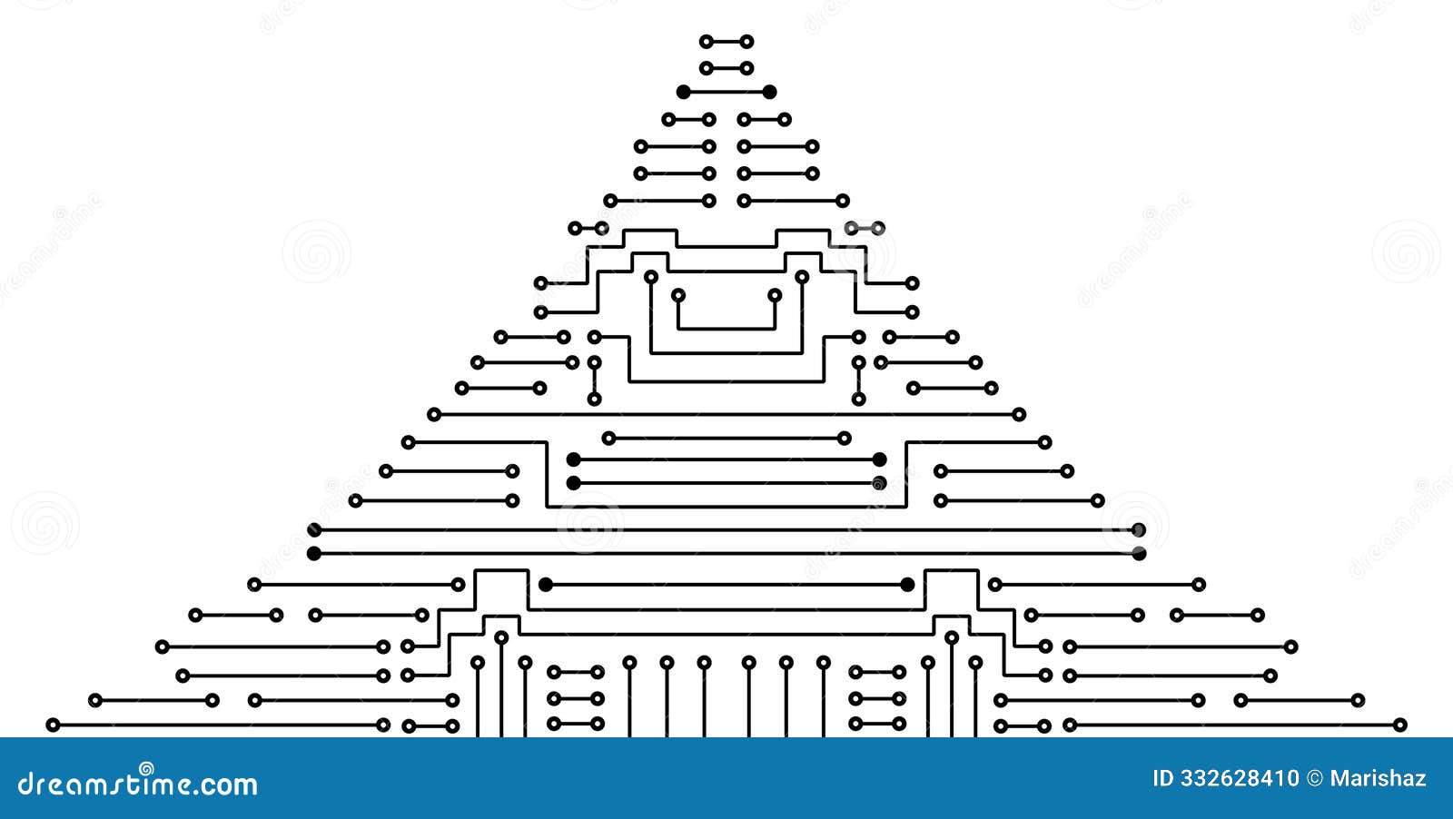 Electronic Circuit Background. Pyramid Form. High Tech Concept Stock ...