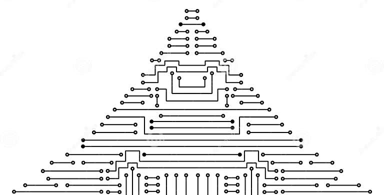 Electronic Circuit Background. Pyramid Form. High Tech Concept Stock ...