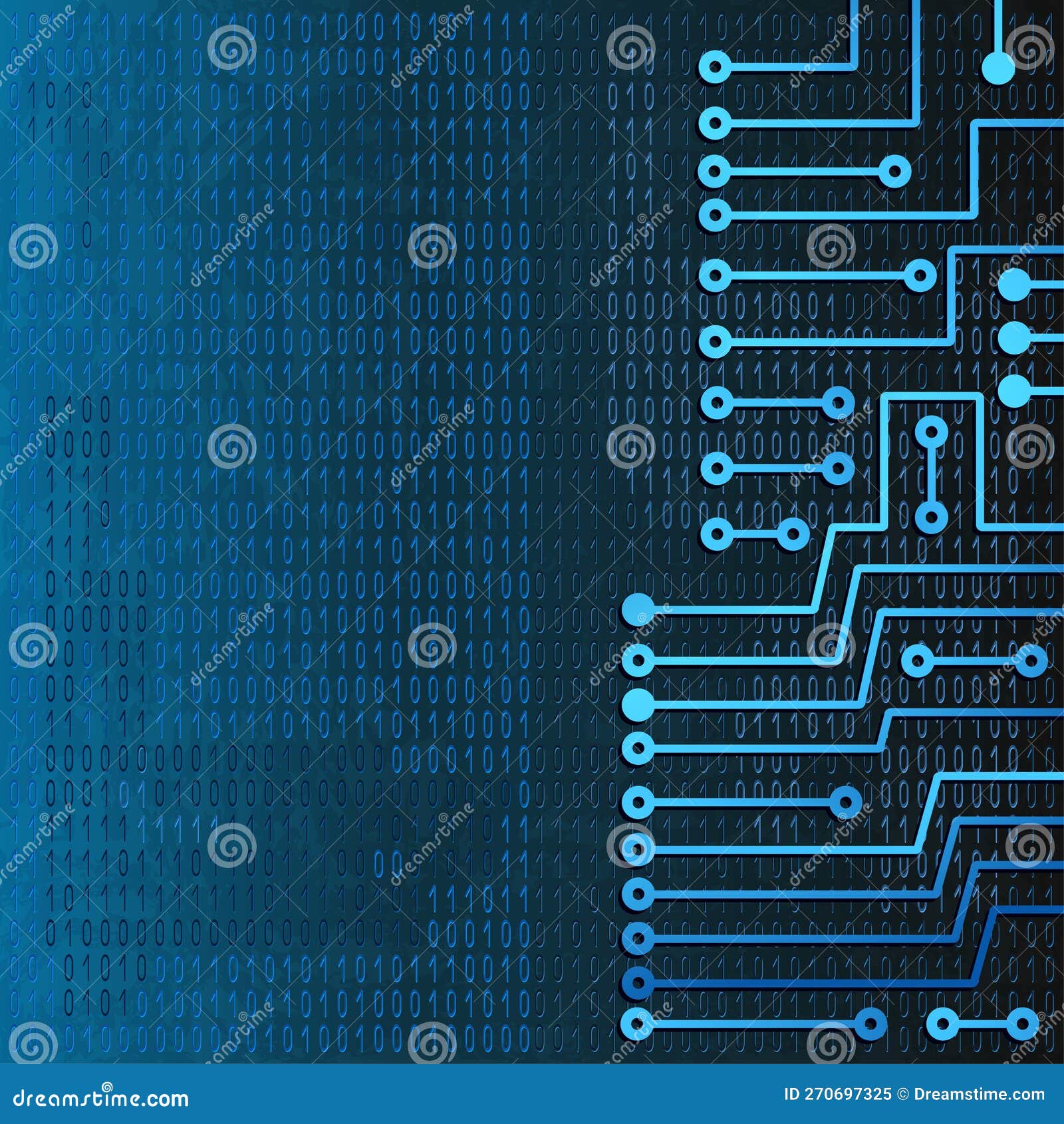 Electronic Circuit and Binary Code Stock Illustration - Illustration of ...