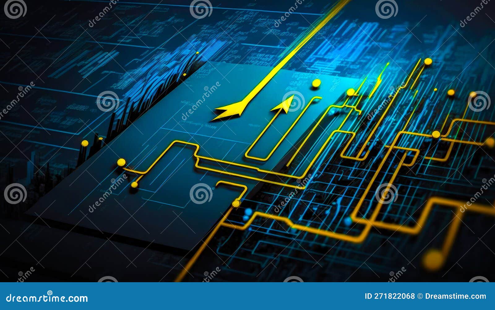 An Electronic Circuit Board with Arrows on it. Generative AI Stock ...