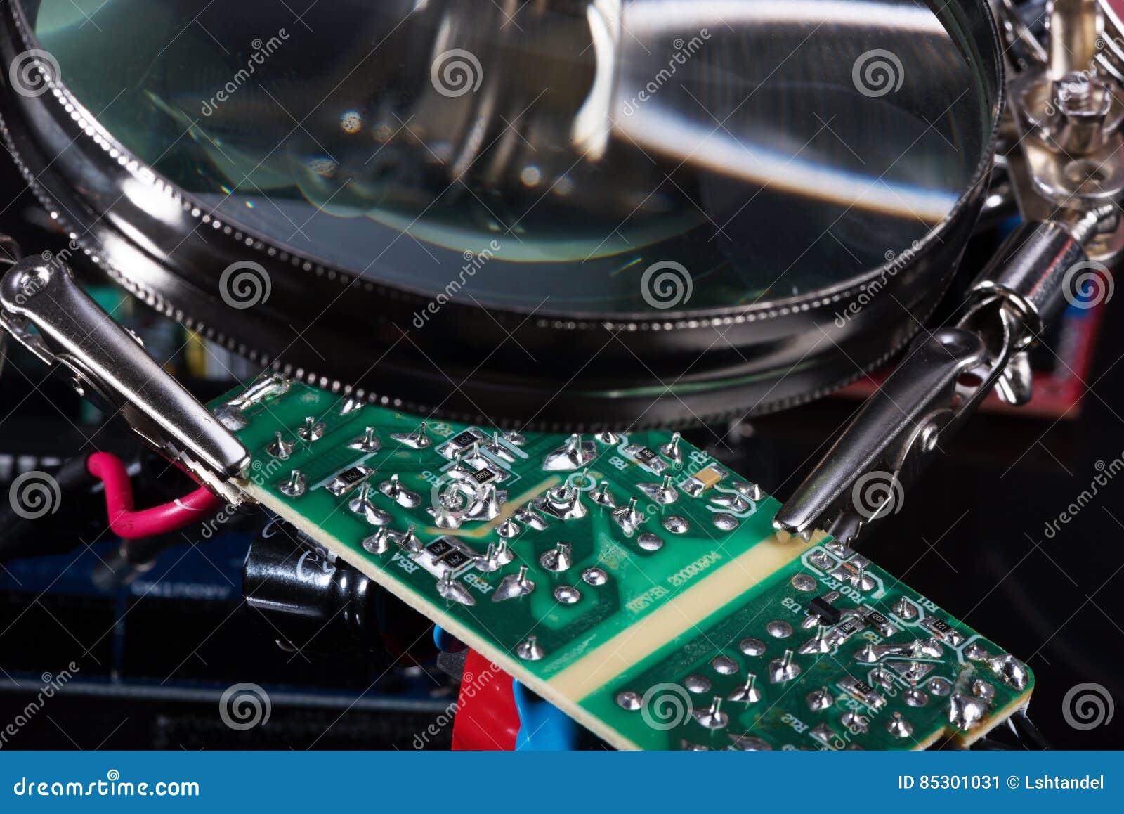 Electronic Circuit Board Assembly Stock Image - Image of technical ...