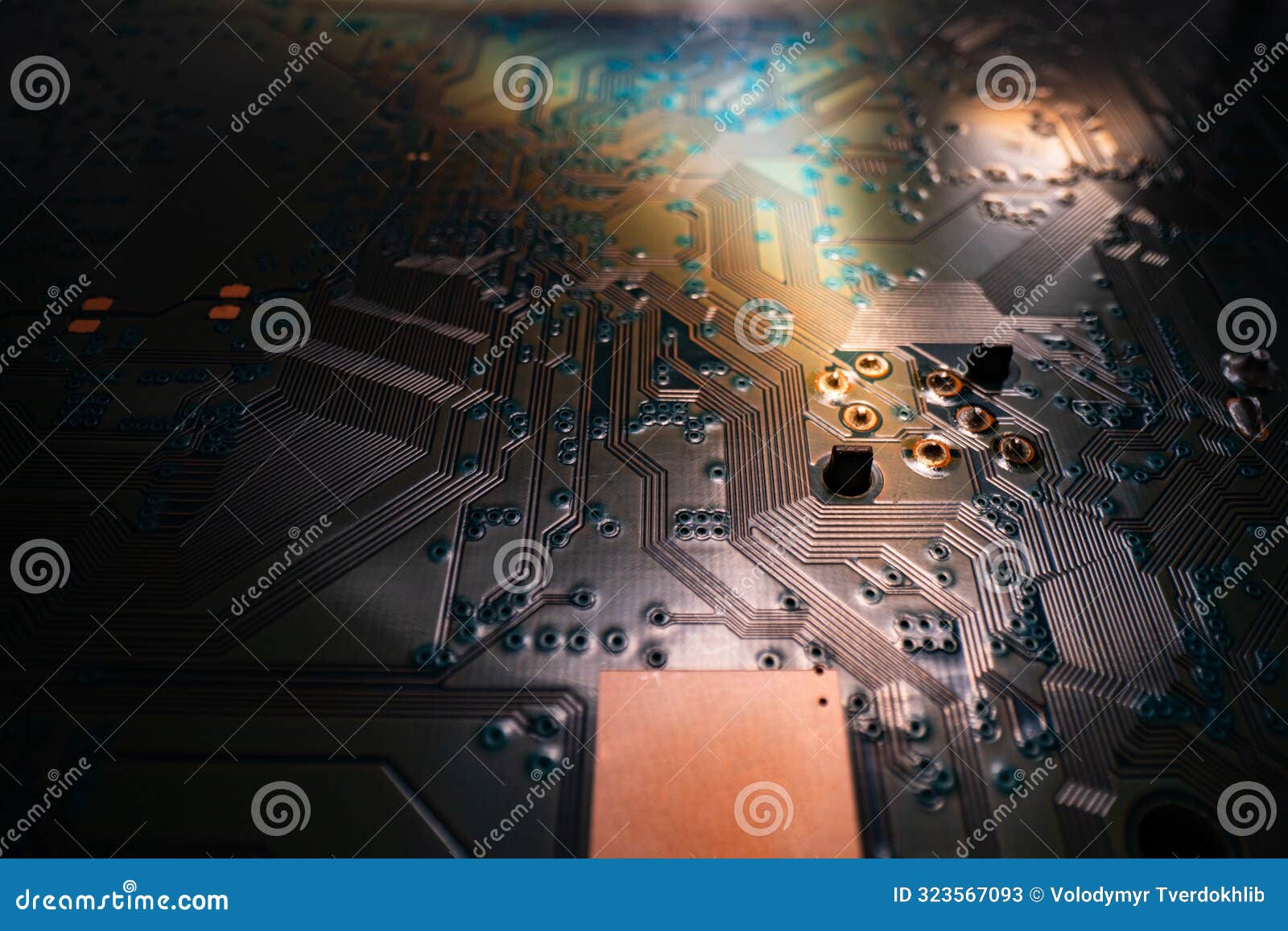 Electronic Circuit Board Background. Abstract Digital Technology ...