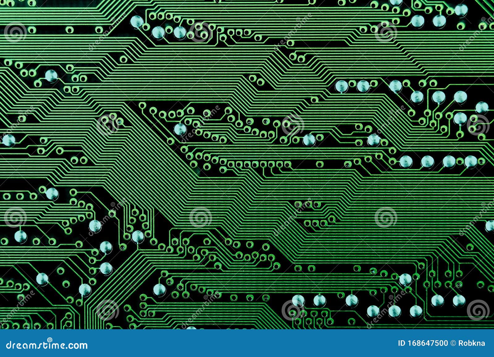 Electronic Circuit Board Background Texture with Conductor Tracks Going ...