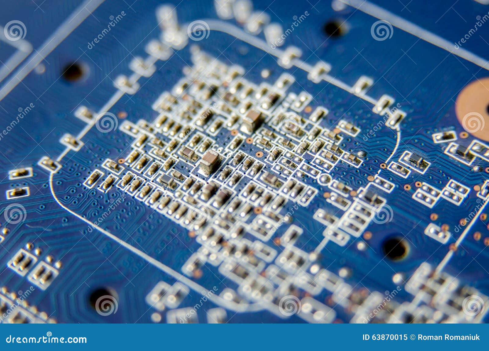Electronic circuit board stock image. Image of capacitor - 63870015