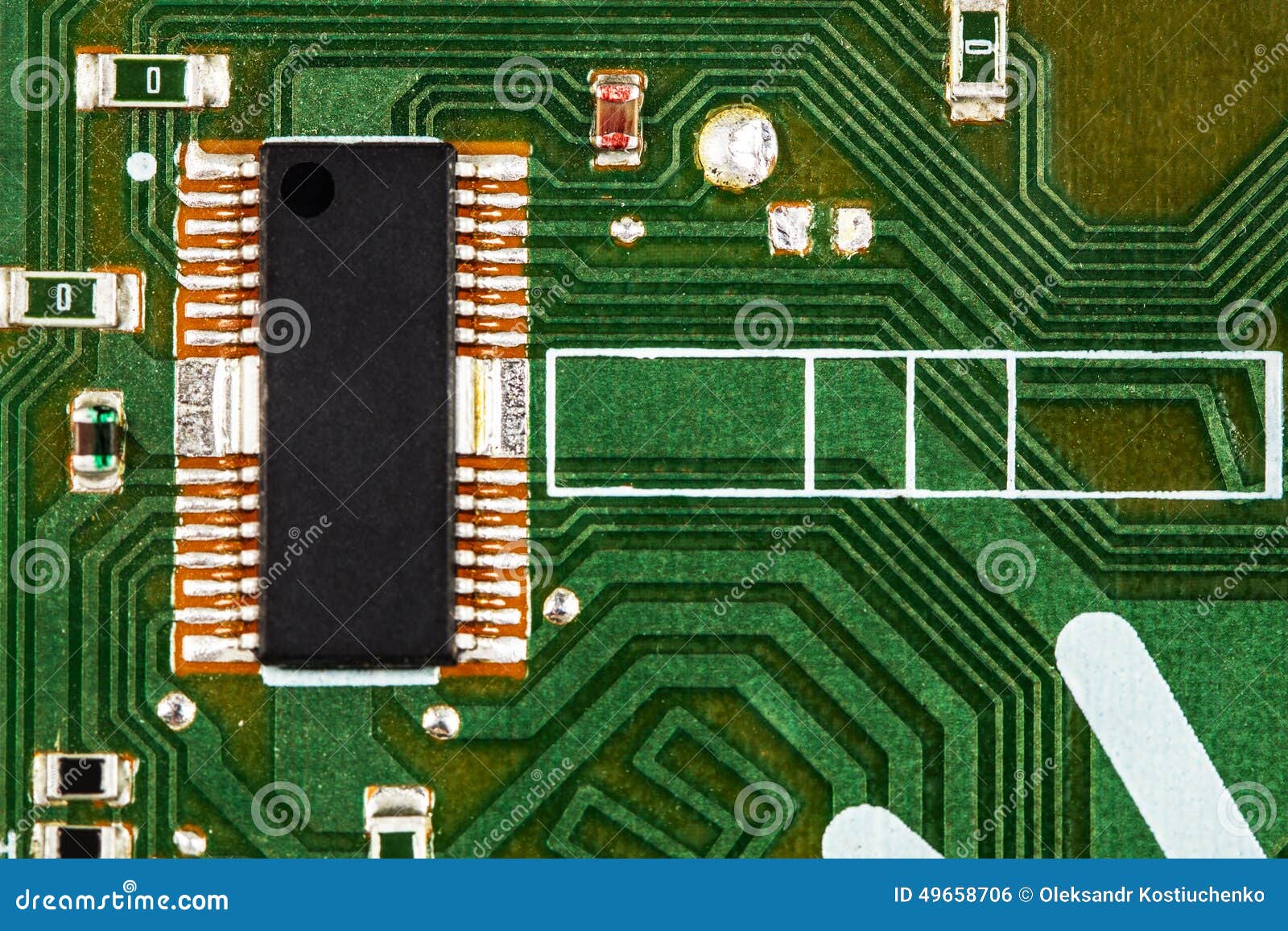 Electronic Circuit Board with Chip and Radio Components Stock Photo ...