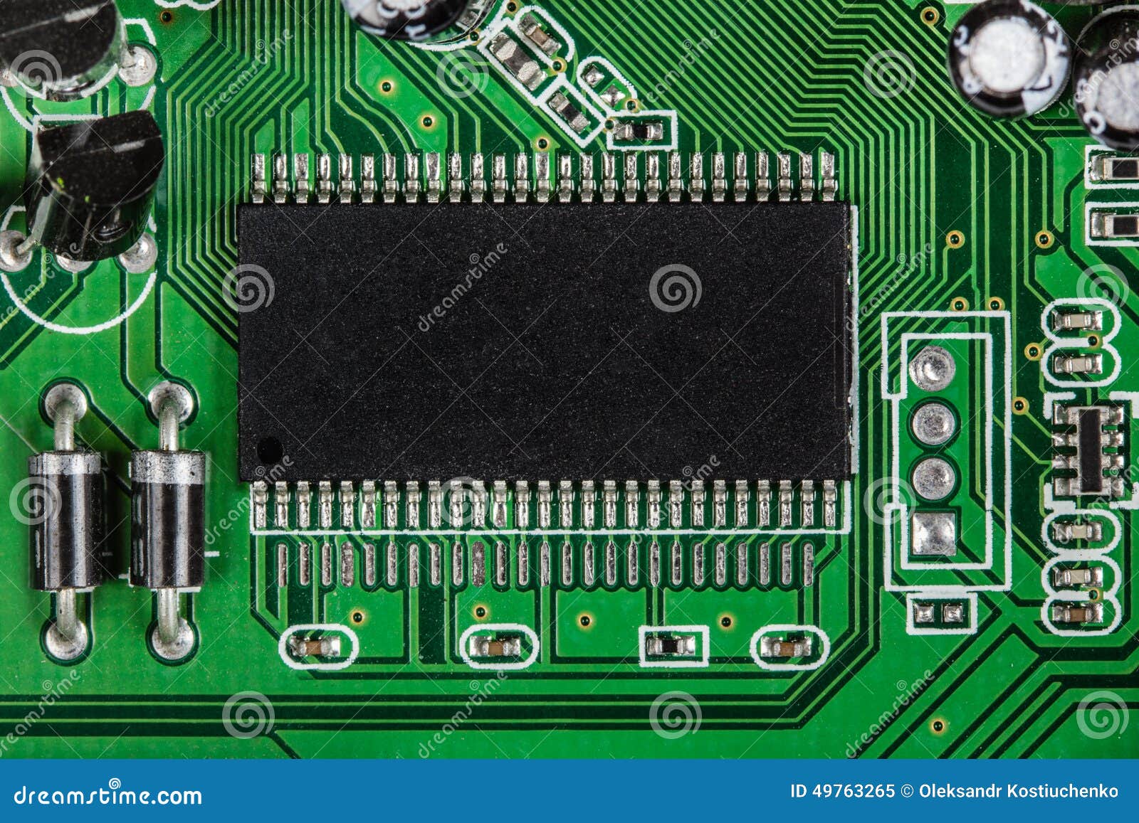 Electronic Circuit Board with Chip and Radio Components Stock Image ...