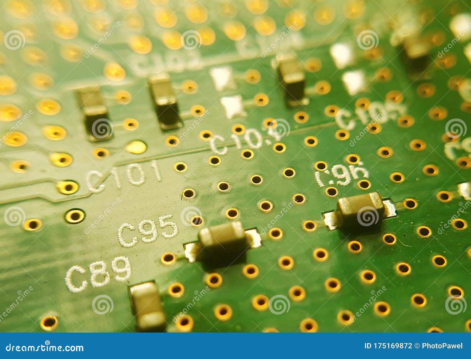 Circuit Board Close Up. Green PCB Stock Photo - Image of macro, repair ...
