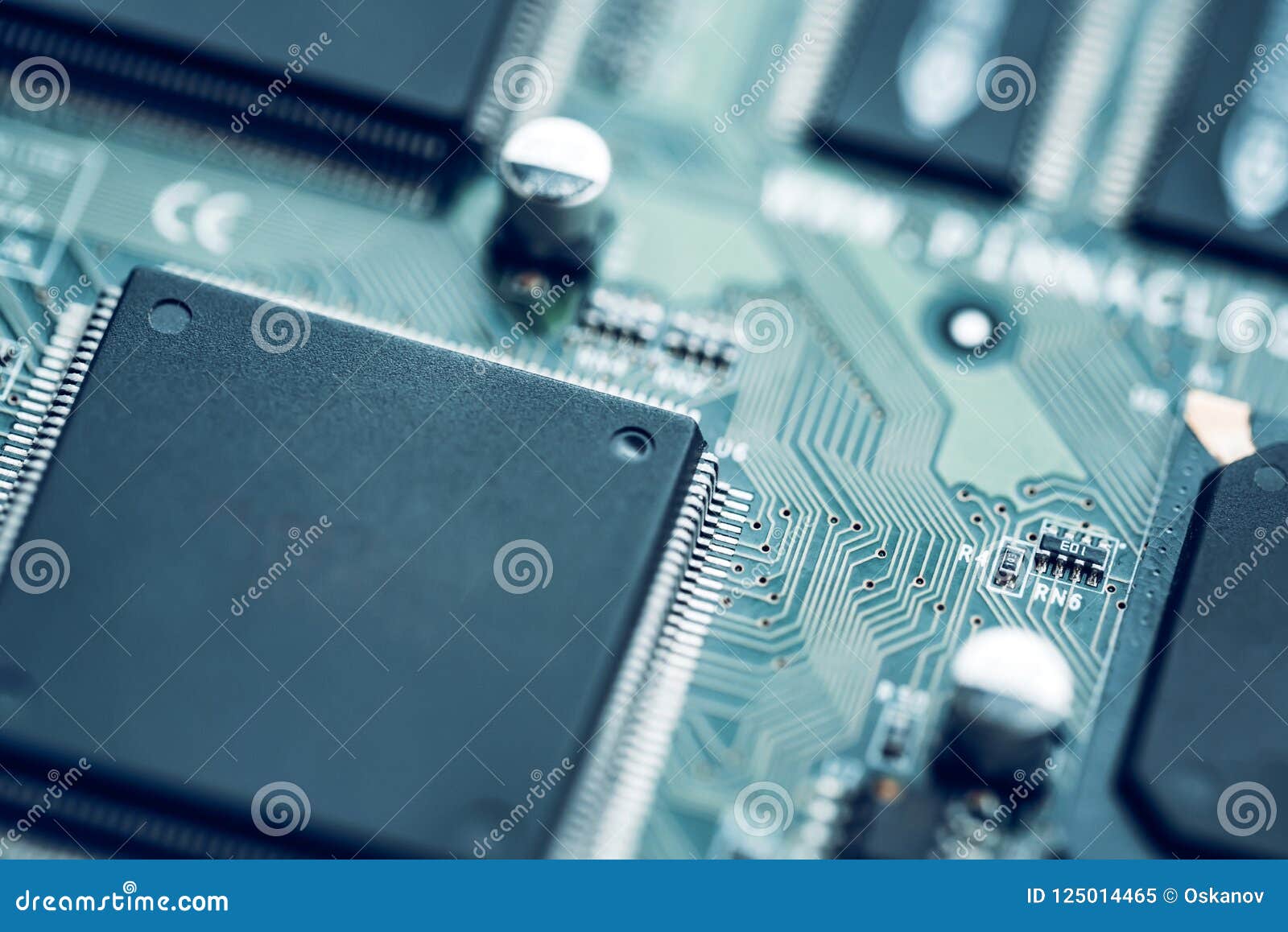 Electronic Circuit Board Close Up. Modern Hi-tech Background Stock ...