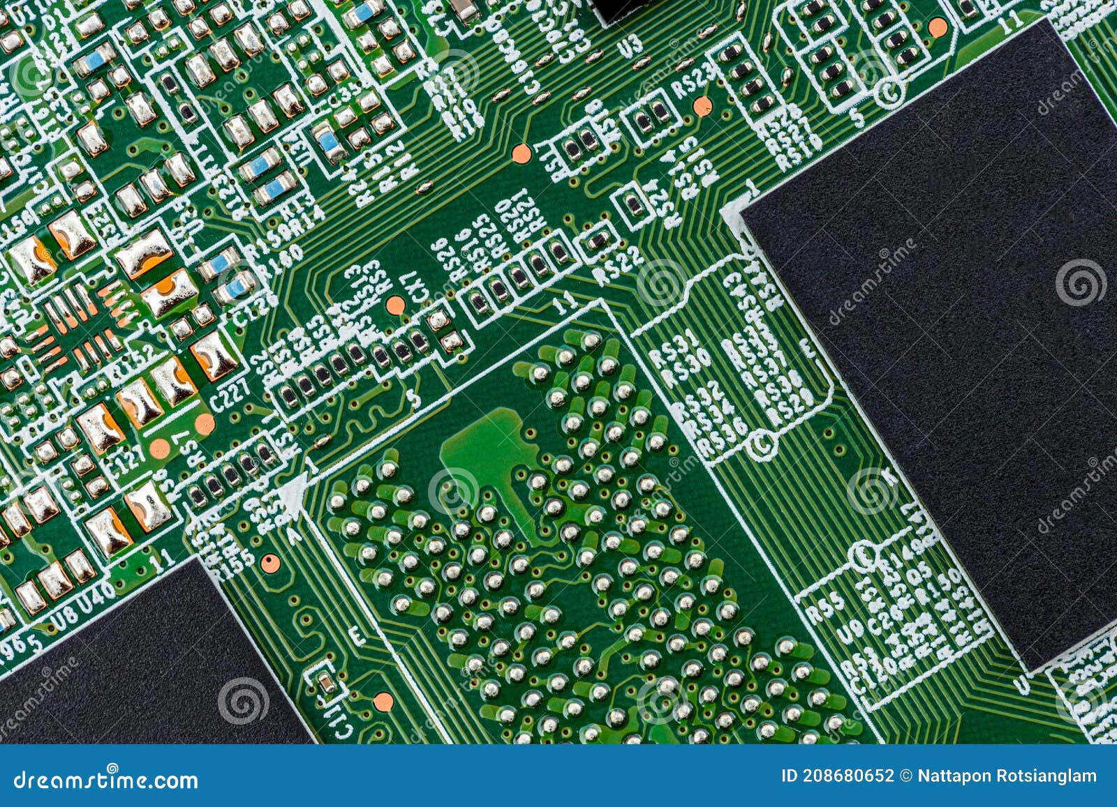 Digital Chip-set Motherboard With Processor Chip Royalty-Free Stock ...