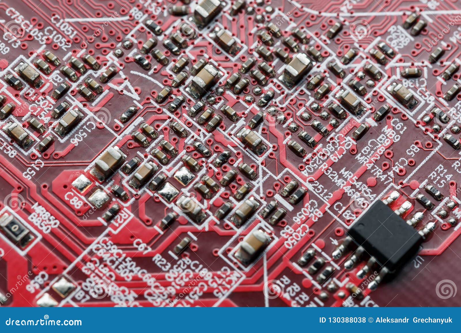 Electronic Circuit Board Close Up. Processor, Chips and Capacitors ...