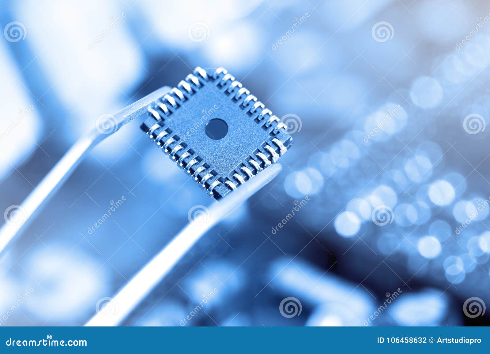 Microchip Holding with Tweezers. Stock Photo - Image of manufacturing ...