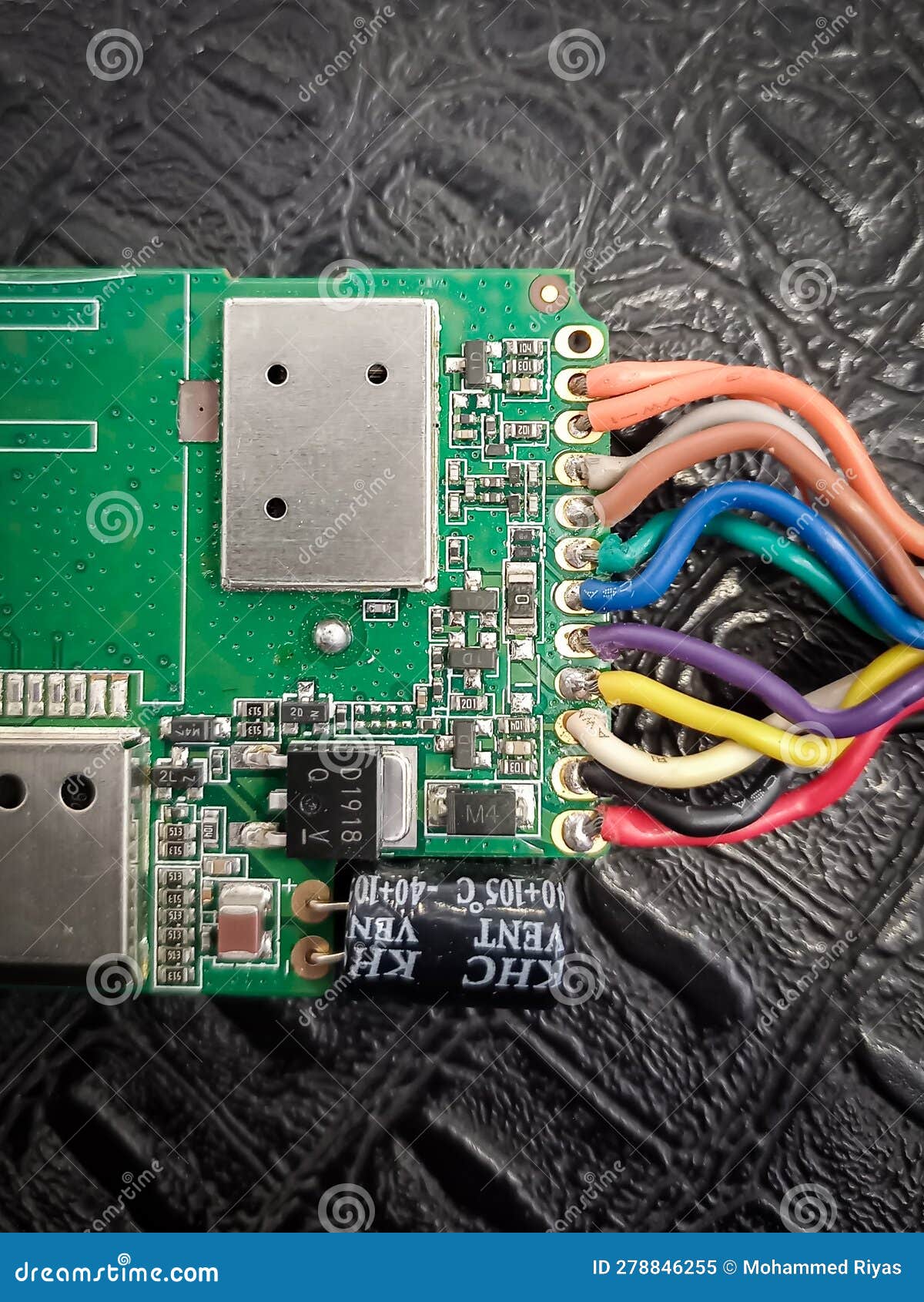 Electronic Circuit Board with Colored Wires Stock Image - Image of ...