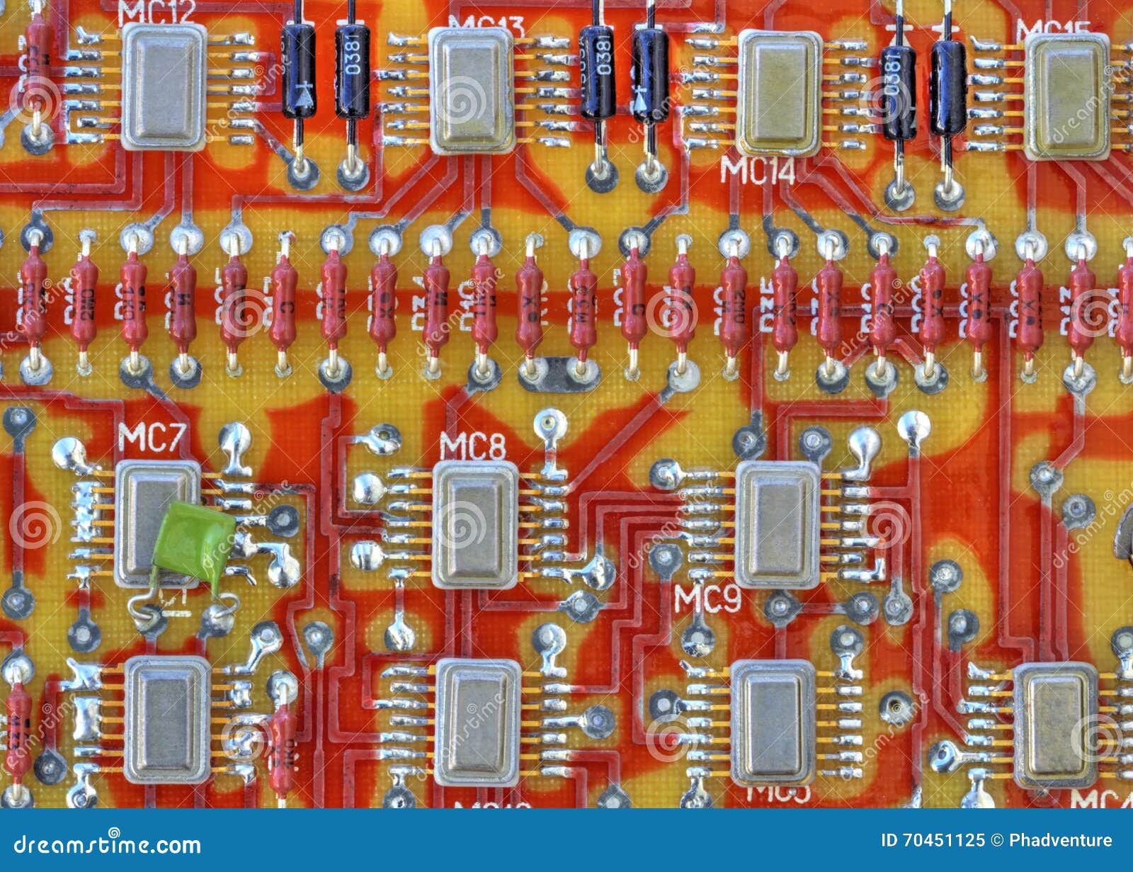 Electronic Circuit Board with Components Stock Image - Image of ...