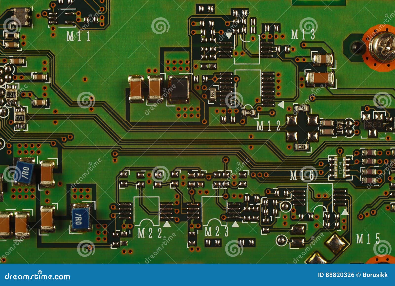 Electronic Circuit Board with Components from a Modern Device Closeup ...