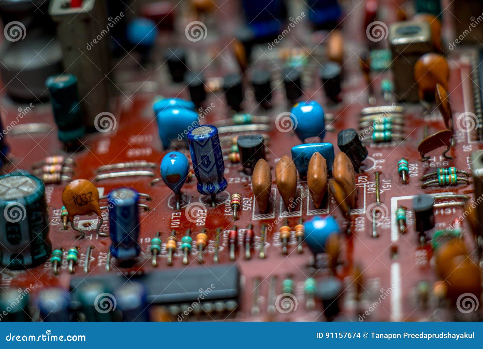 Electronic circuit board stock photo. Image of technology - 91157674