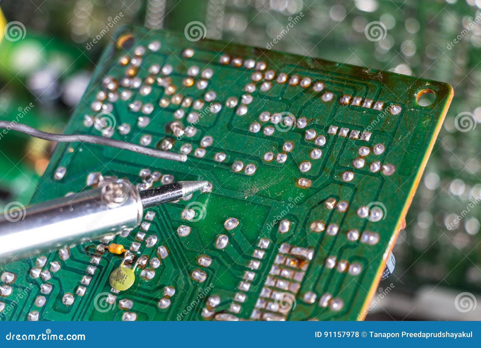 Electronic circuit board stock photo. Image of micro - 91157978