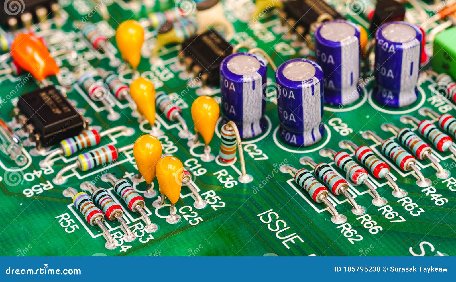 Electronic Circuit Board with a Electronic Devices. Editorial Image ...