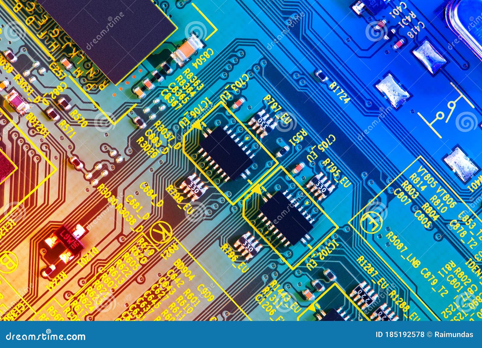 Electronic Circuit Board Part of Electronic Machine Component Concept ...