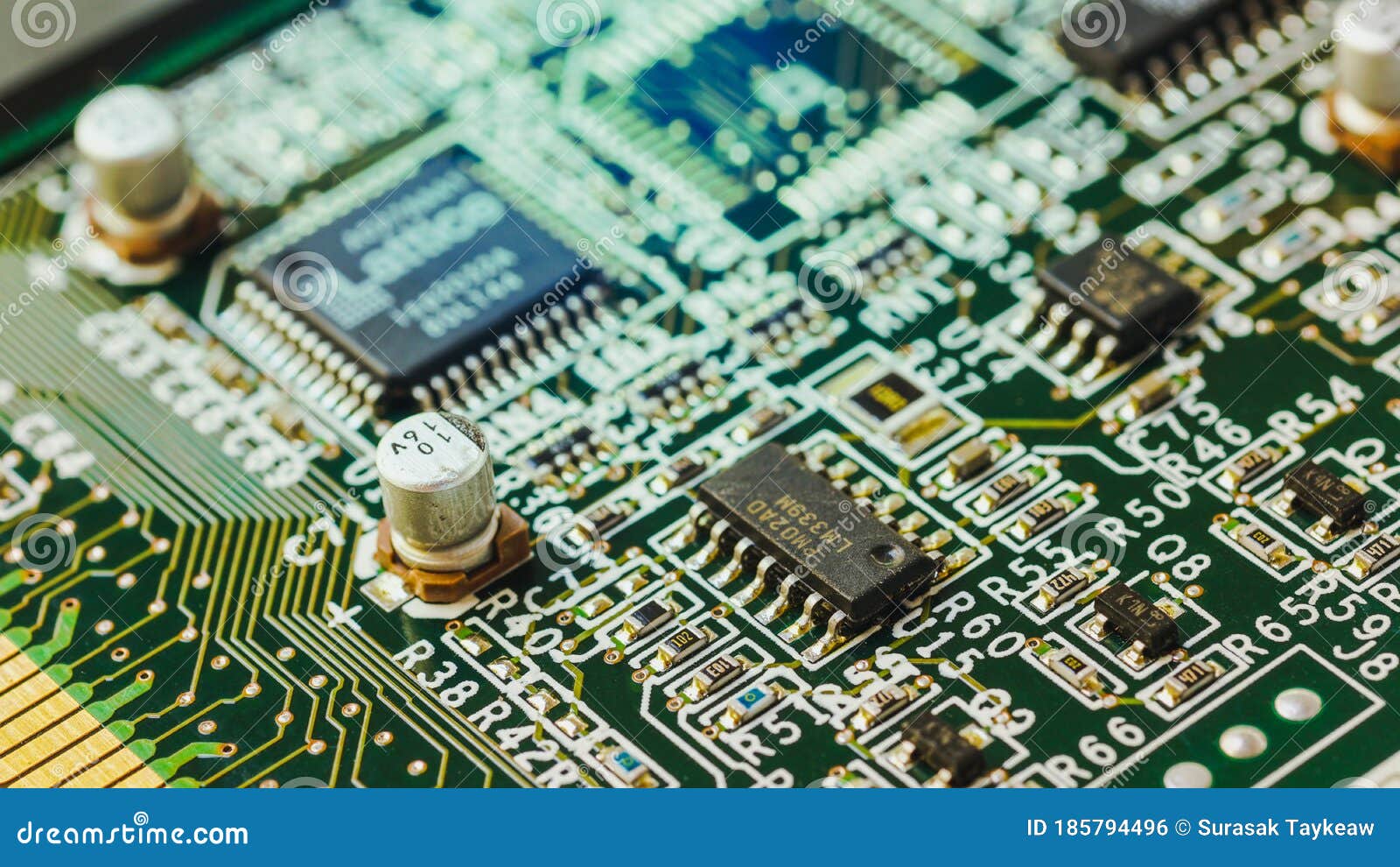 Electronic Circuit Board with a Electronic Devices. Editorial Photo ...