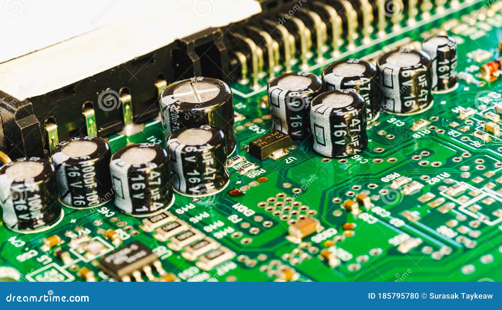 Electronic Circuit Board with a Electronic Devices. Stock Photo - Image ...