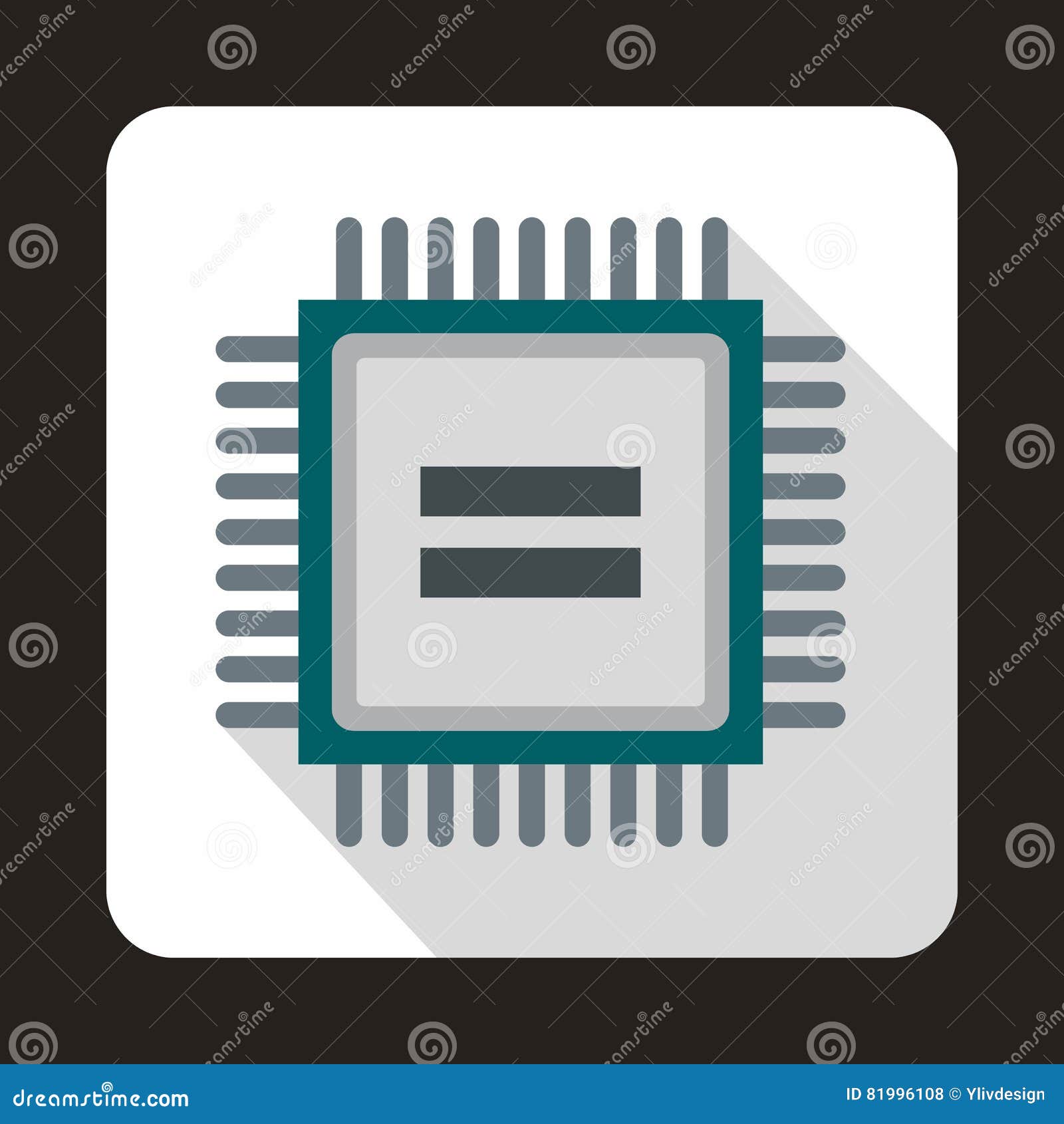Electronic Circuit Board Icon, Flat Style Stock Vector - Illustration ...