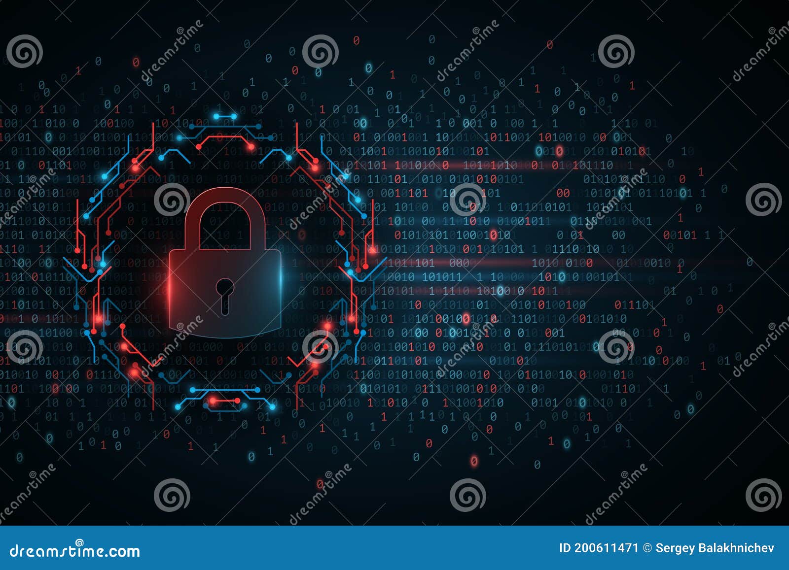 Electronic Circuit Board Lock. Abstract Binary Software Programming Code Background. Hight ...