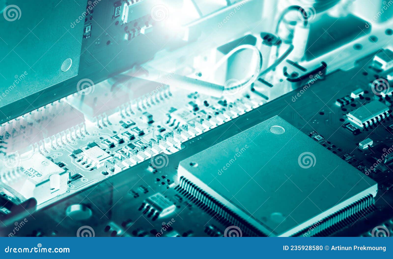 Electronic Circuit Board. Mainboard of Computer. Computer Integrated ...