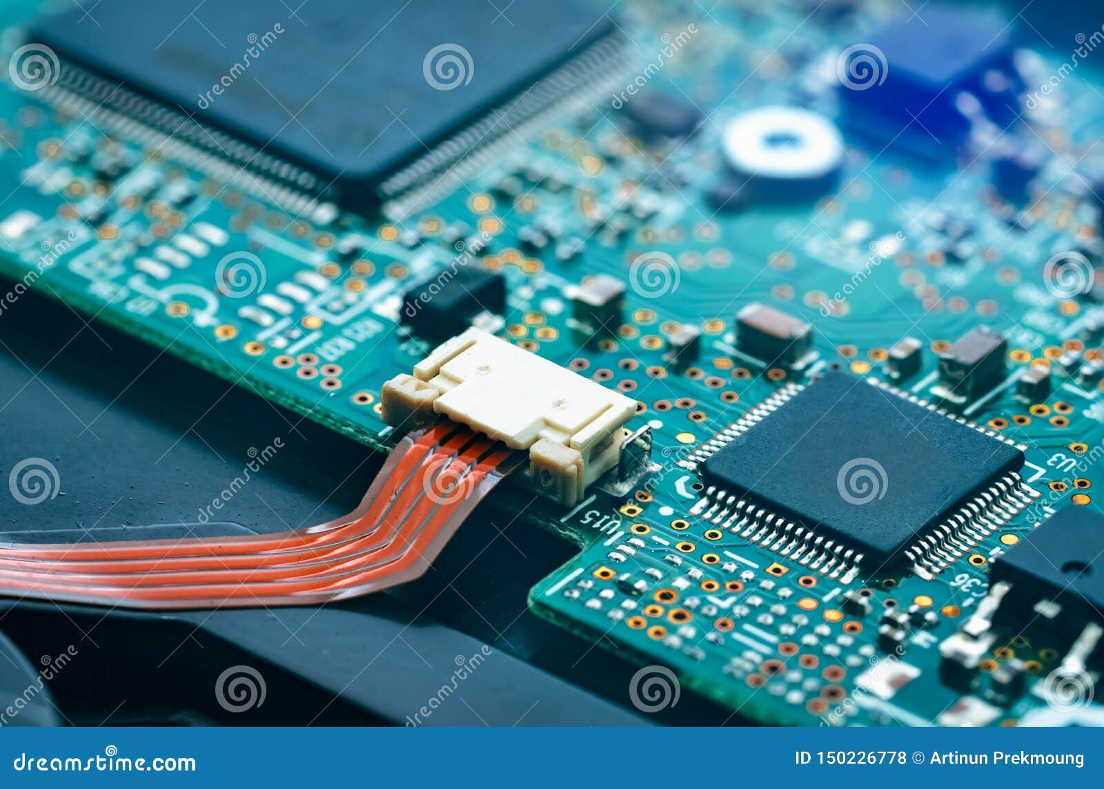 Electronic Circuit Board. Mainboard of Computer. Computer Integrated ...