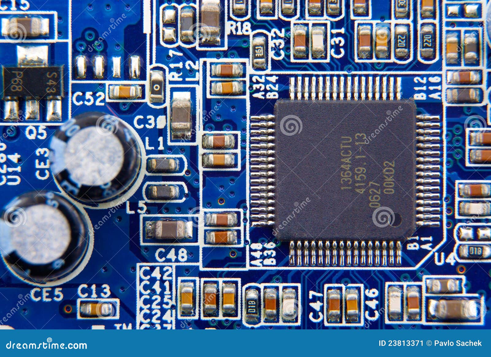 Electronic Circuit Board with Processor Stock Image - Image of ...