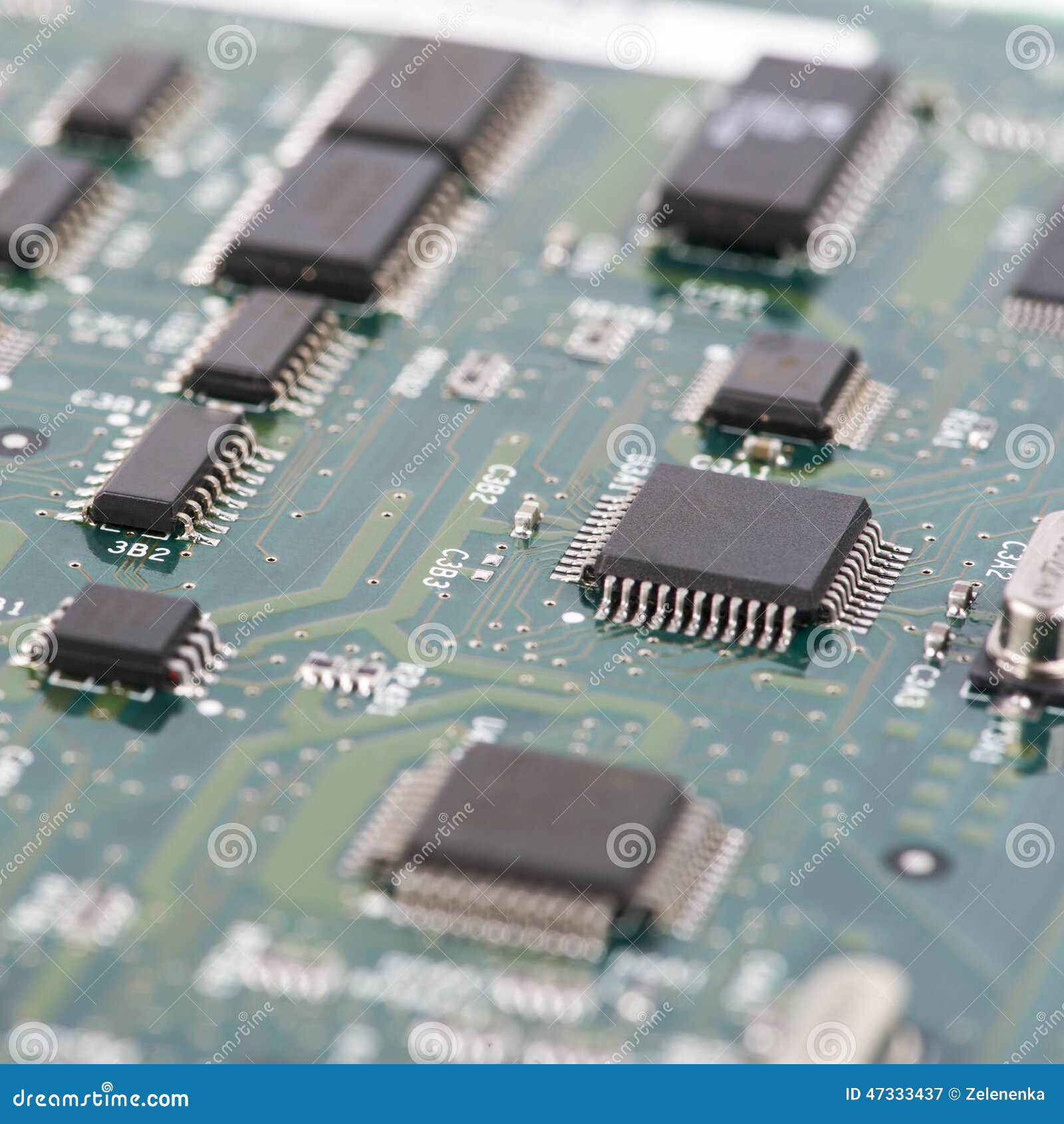 Electronic Circuit Board with Processor Stock Image - Image of internet ...