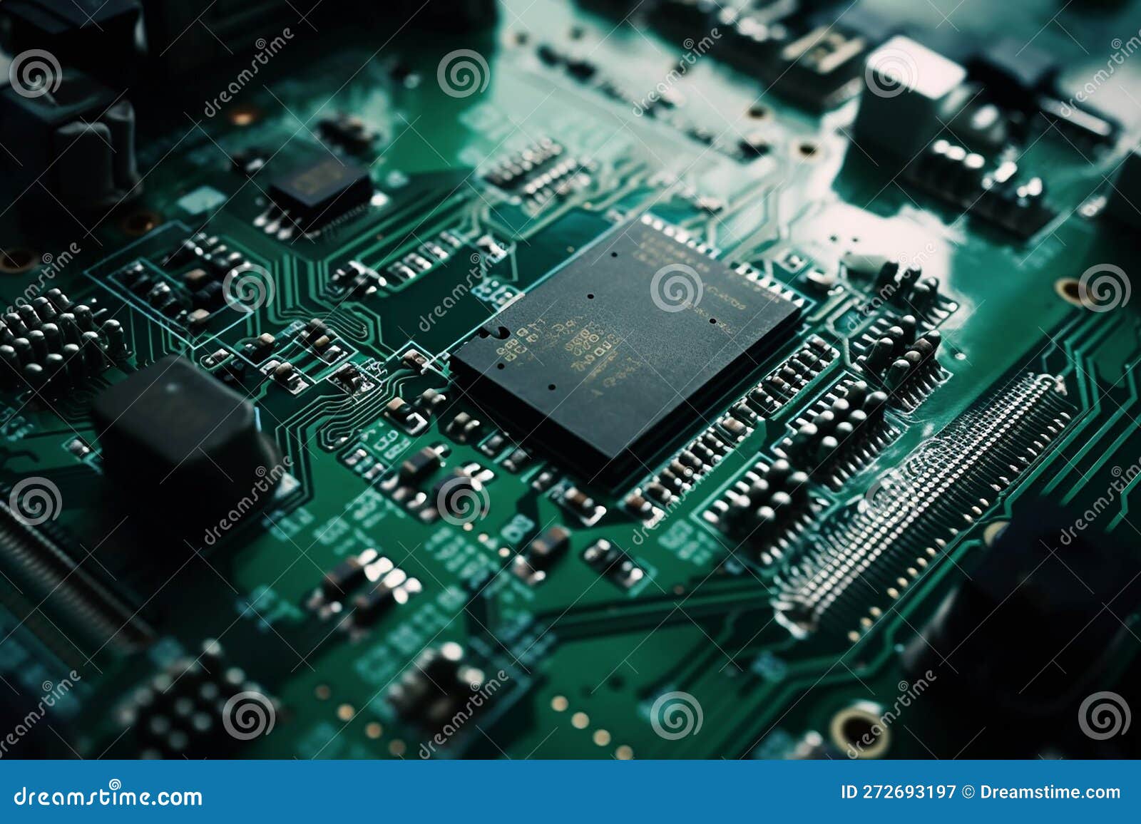Electronic Circuit Board with Processor Stock Illustration ...