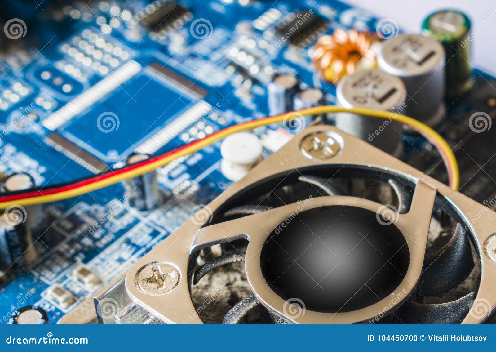 Electronic Circuit Board with Processor and Electrotechnical Elements ...