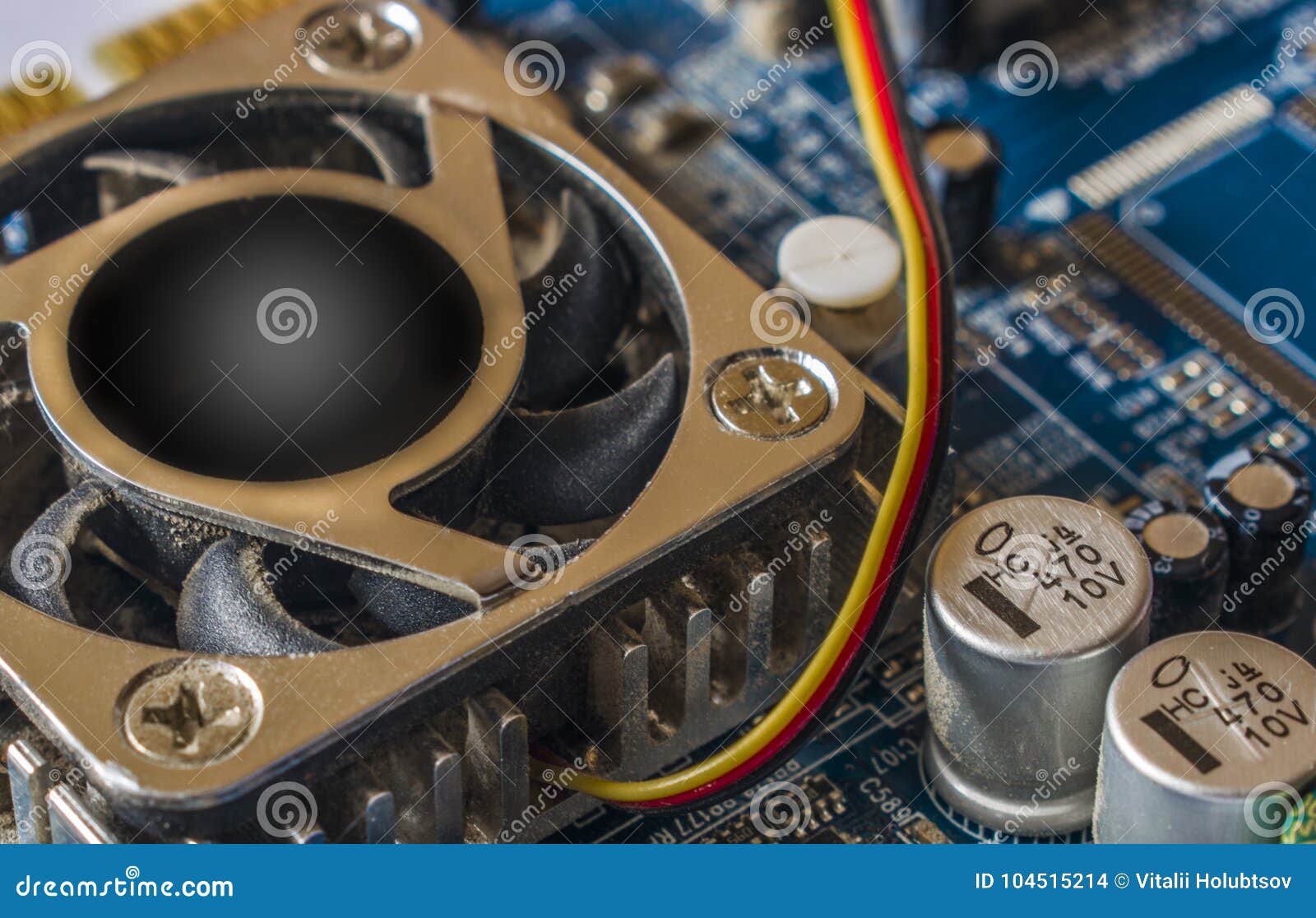 Electronic Circuit Board with Processor and Electrotechnical Elements ...