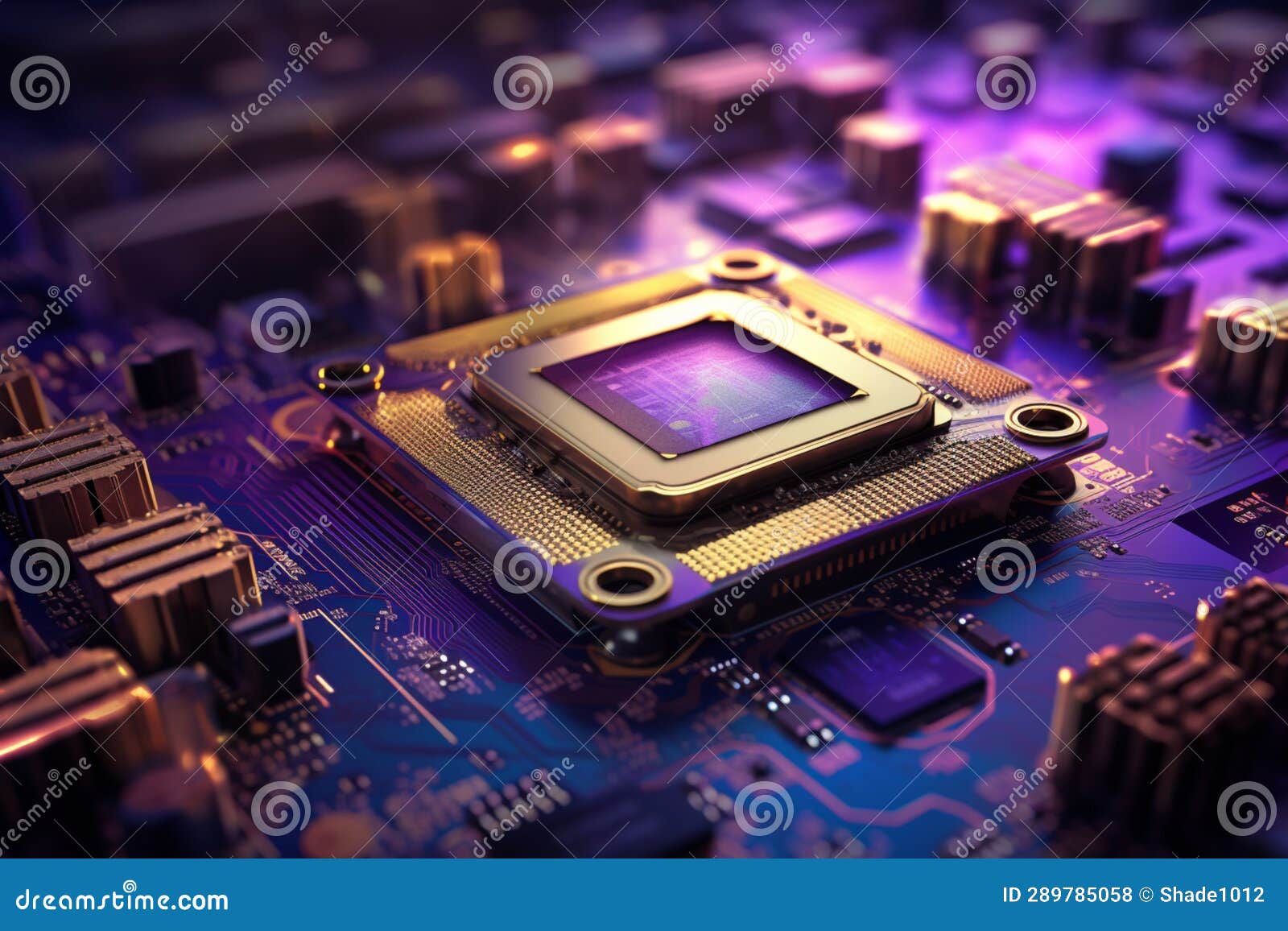 Electronic Circuit Board with Processor Stock Illustration ...