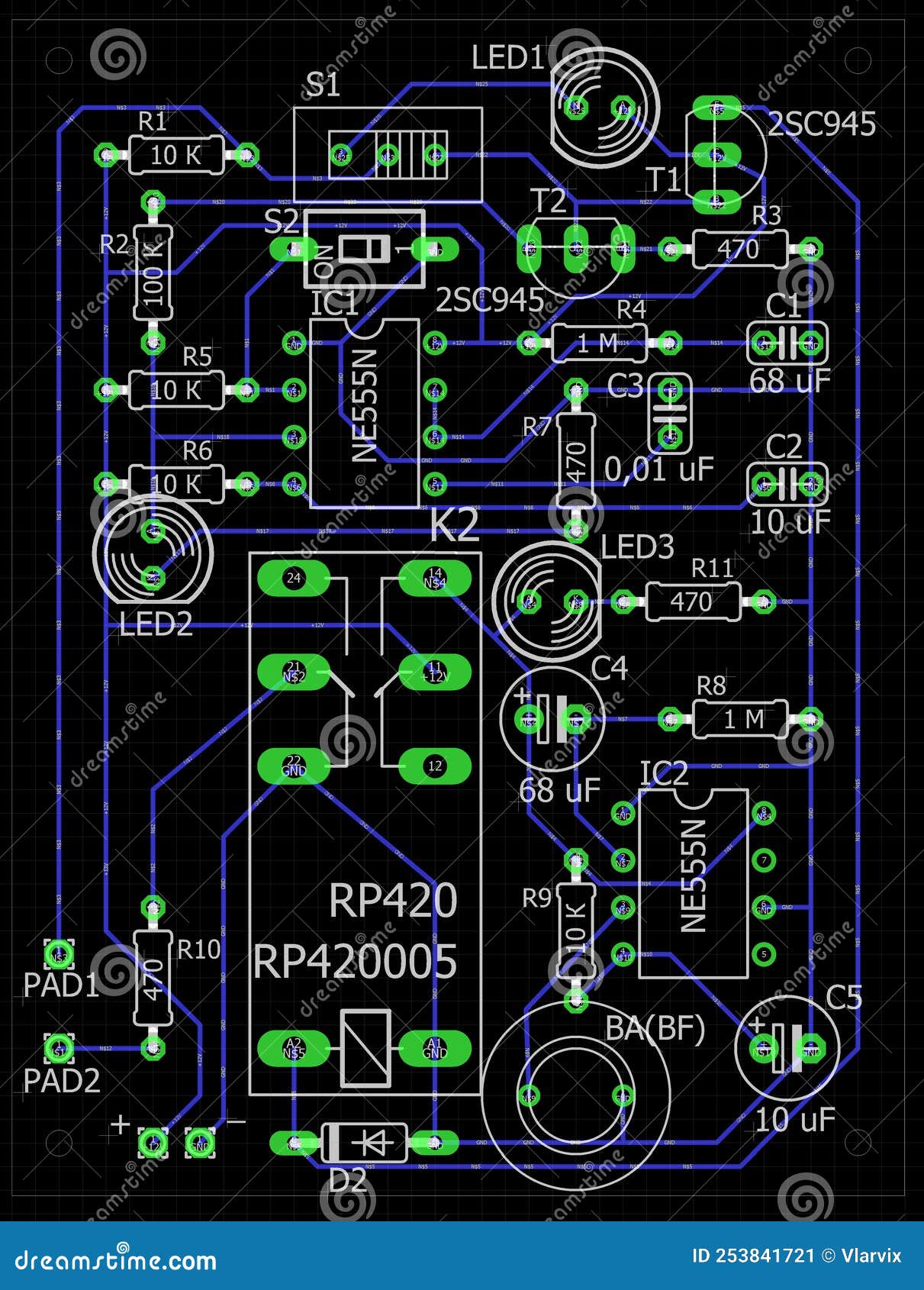 Electronic Circuit Board Schema, Developing Drawing of Real Security ...