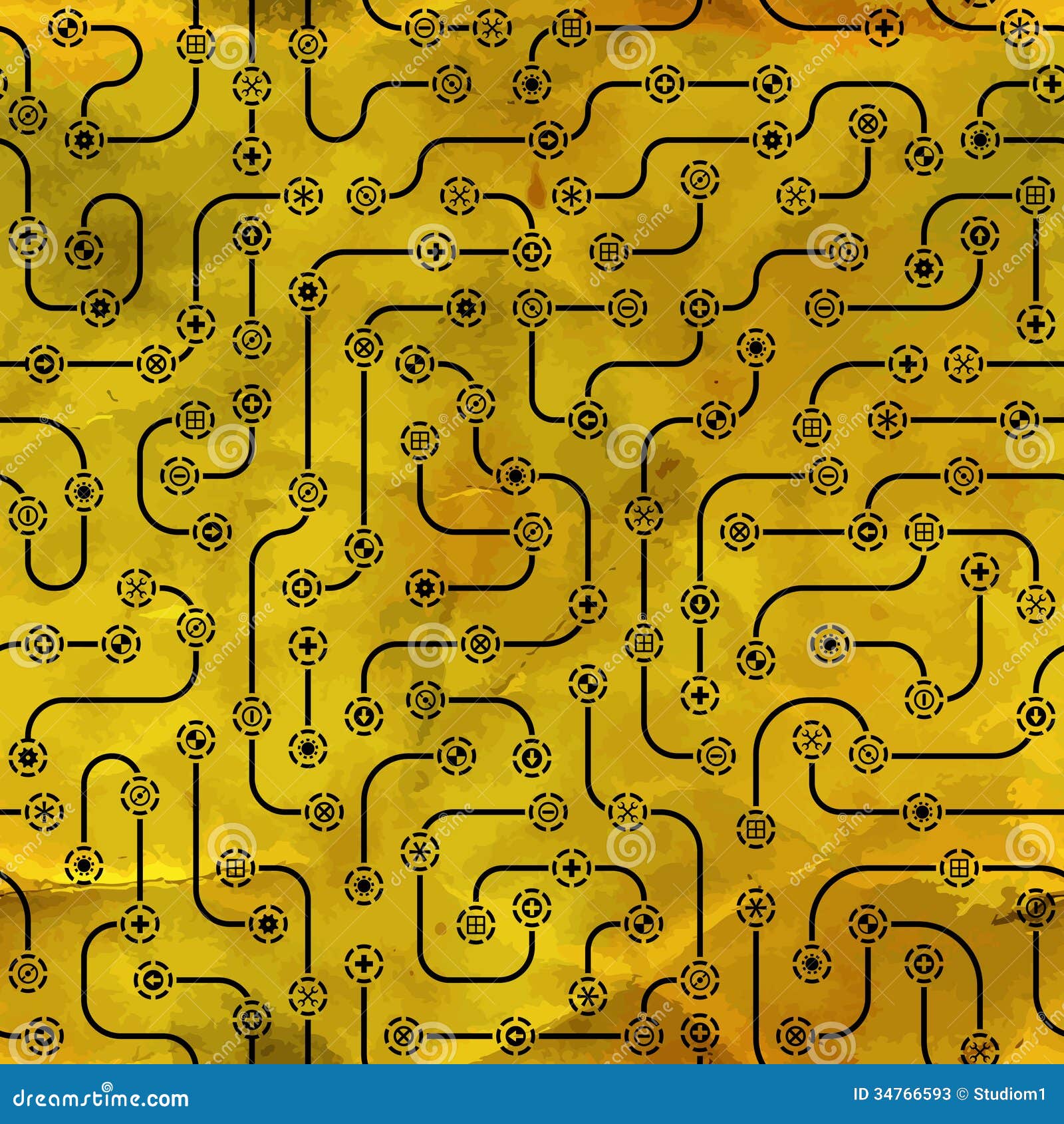 Electronic Circuit Board. Seamless Pattern. Stock Vector - Illustration ...