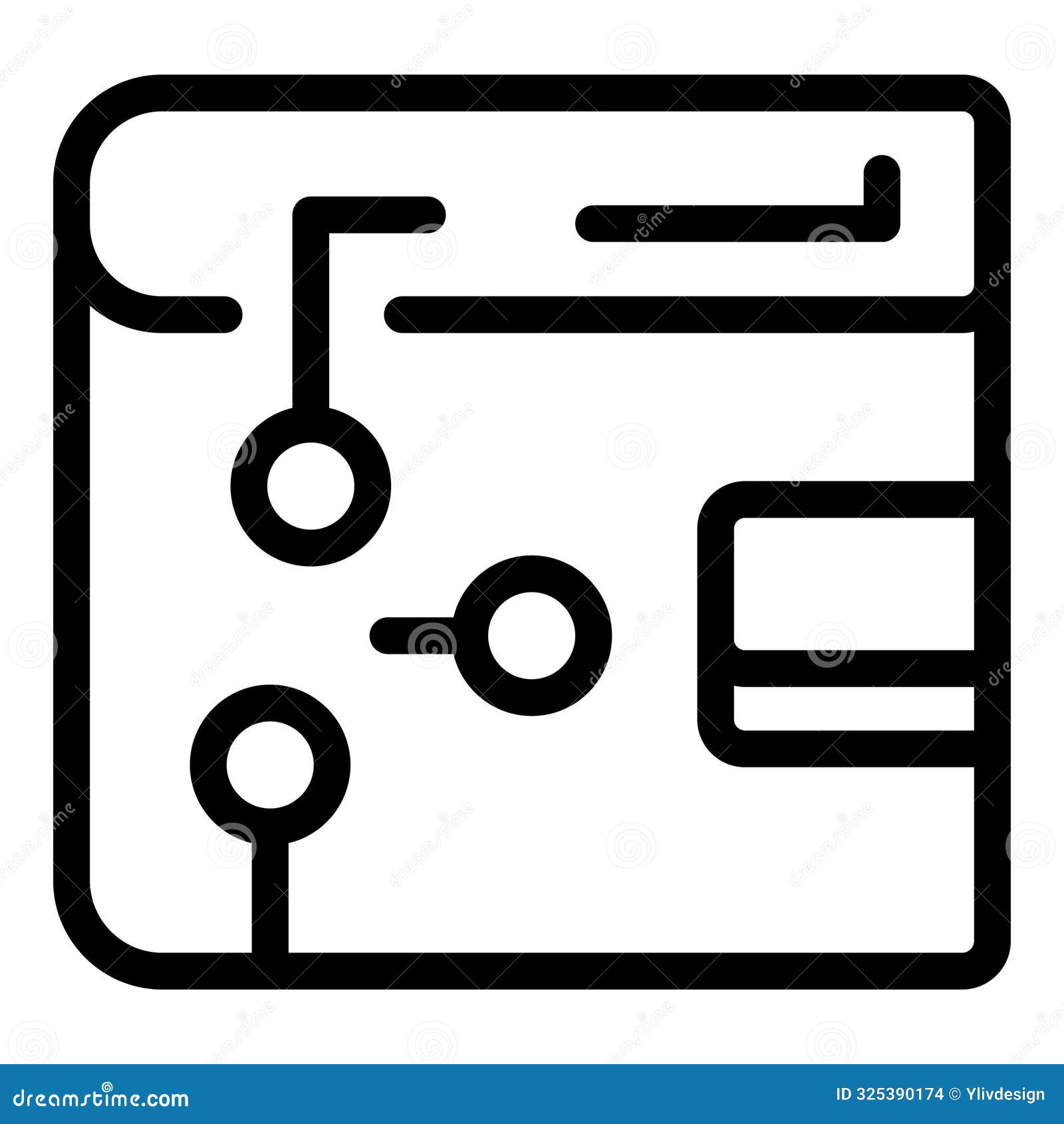Electronic Circuit Board Showing Microchip Structure Icon Stock Vector ...