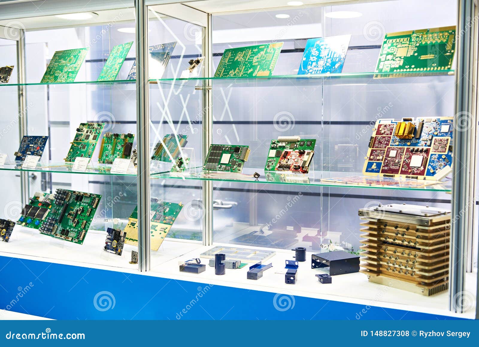 Electronic Circuit Boards in Store Stock Photo - Image of service ...