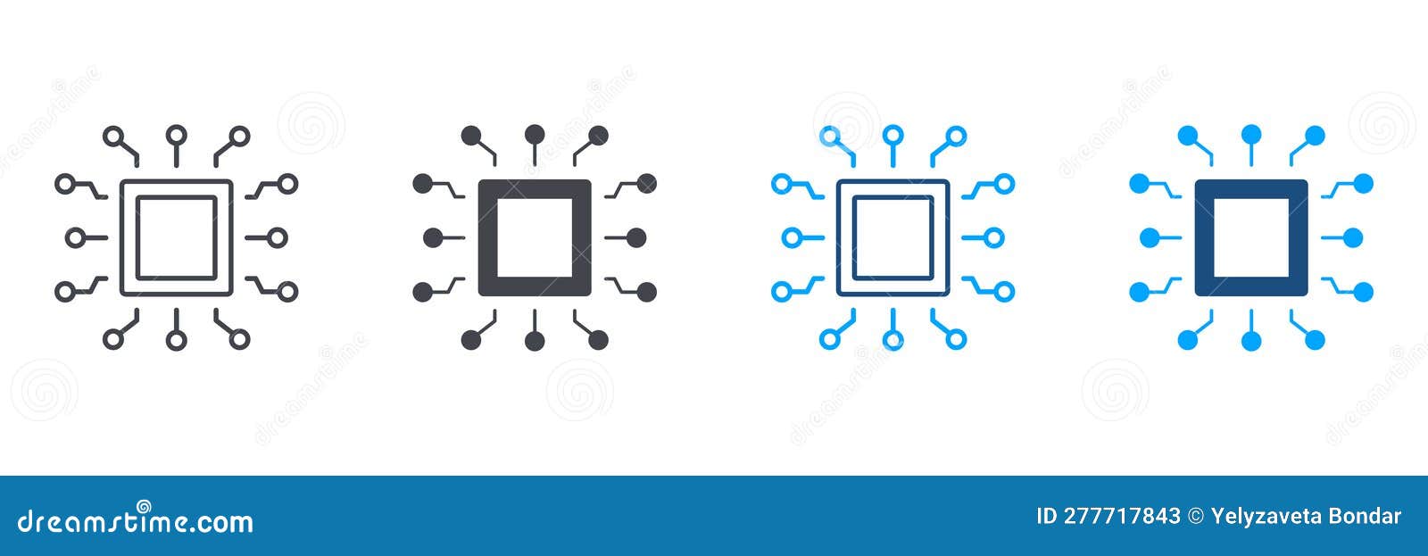 Electronic Circuit, Central Processing Unit Symbol Collection. Micro ...