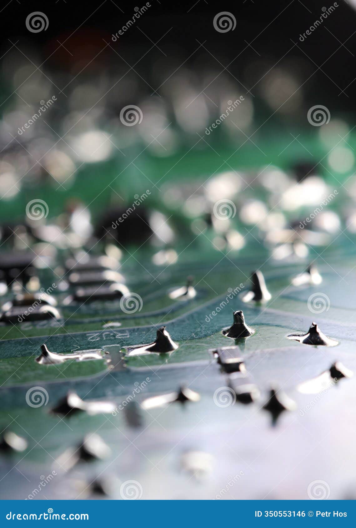 Electronic Circuit Closeup. LED Light Circuit Board with Capacitors and ...