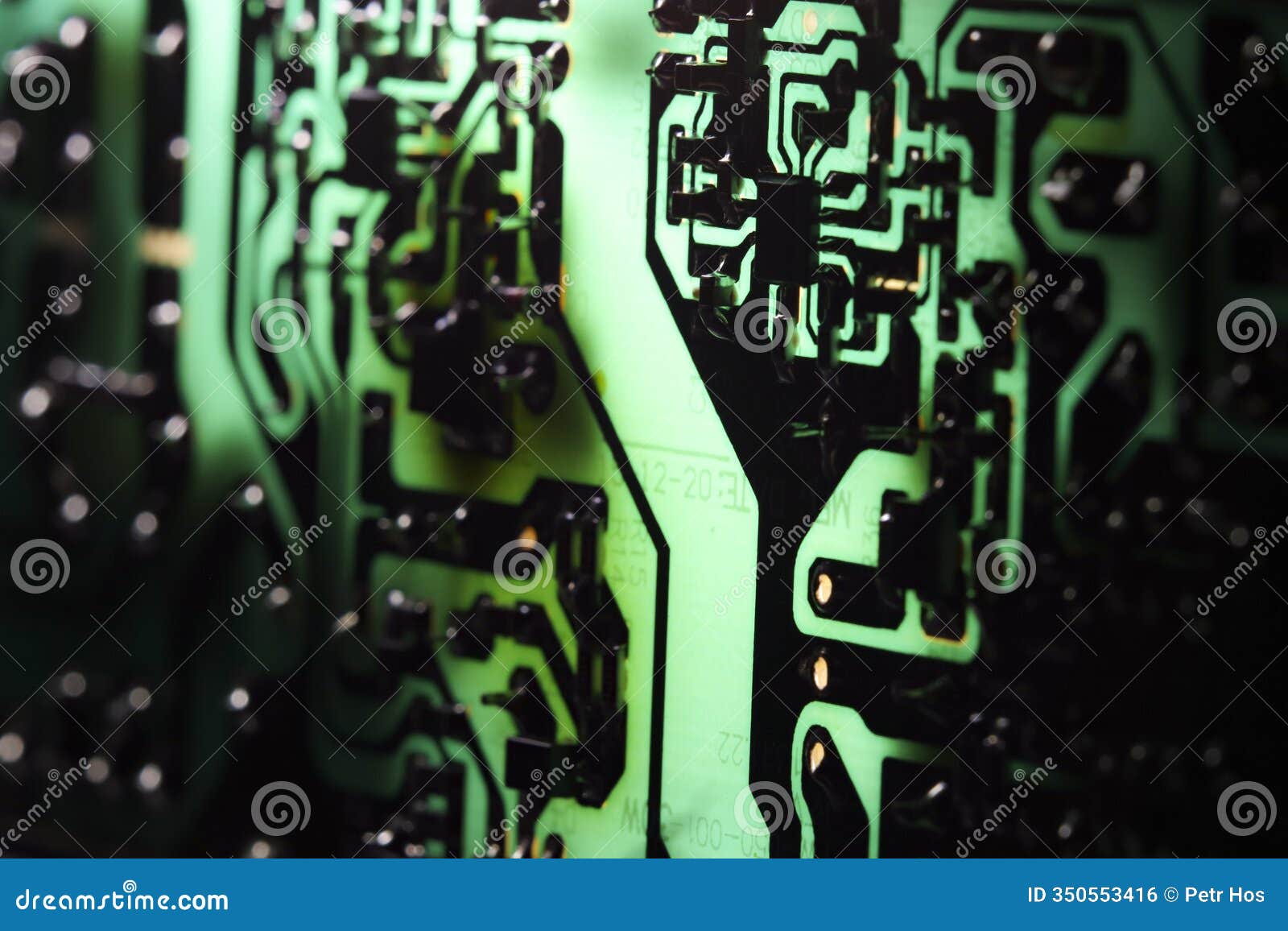 Electronic Circuit Closeup. LED Light Circuit Board with Capacitors and ...