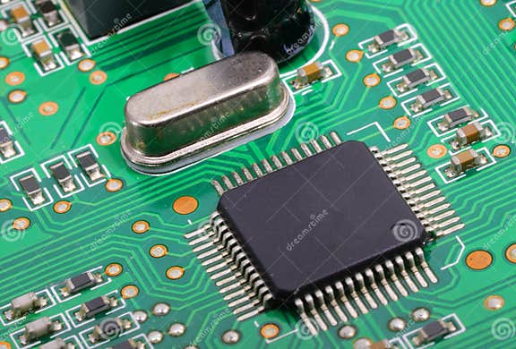 Electronic Circuit with Components and Resistors and Capacitors Stock ...