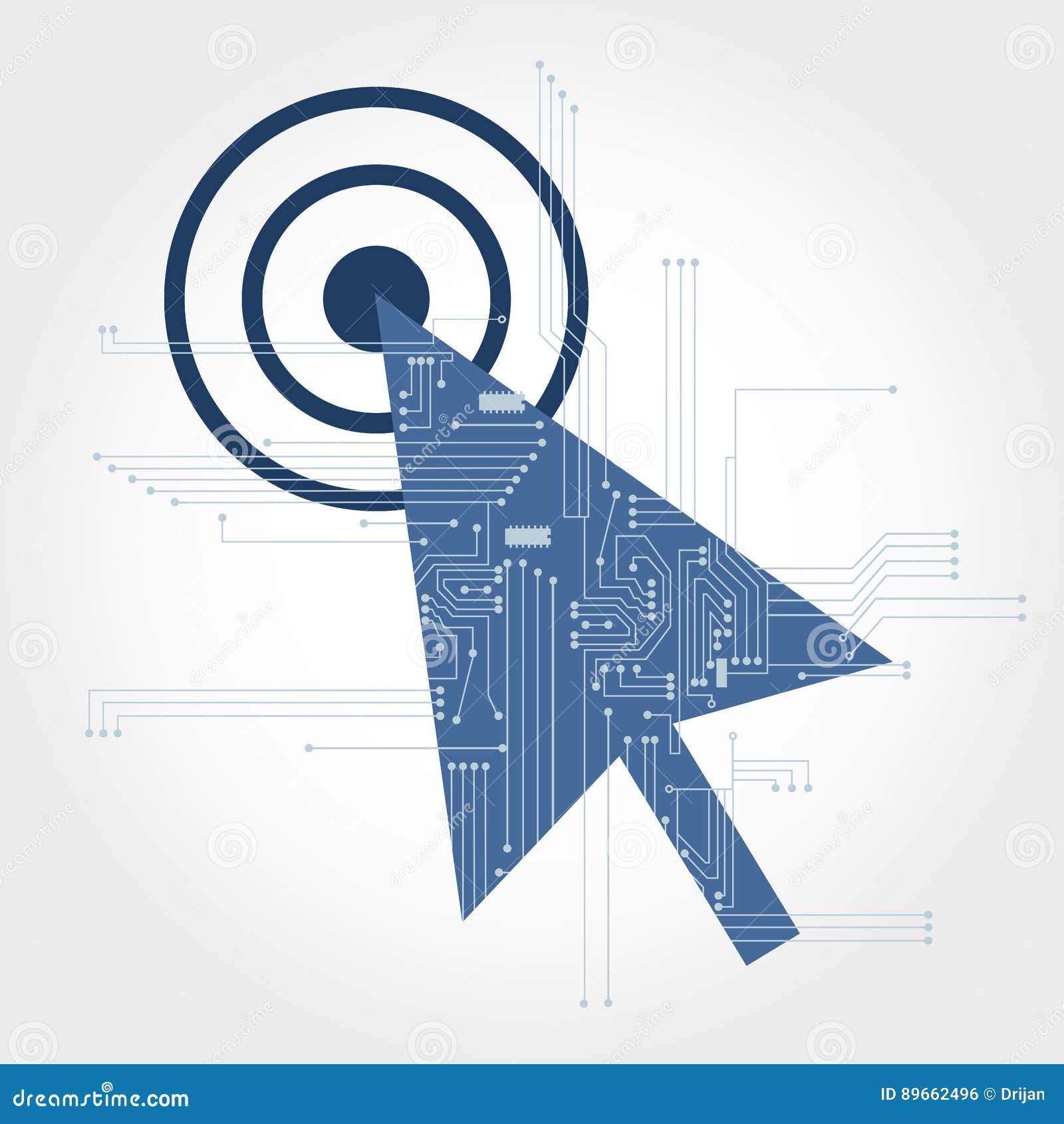 Electronic Circuit and Computer Arrow Stock Vector - Illustration of ...