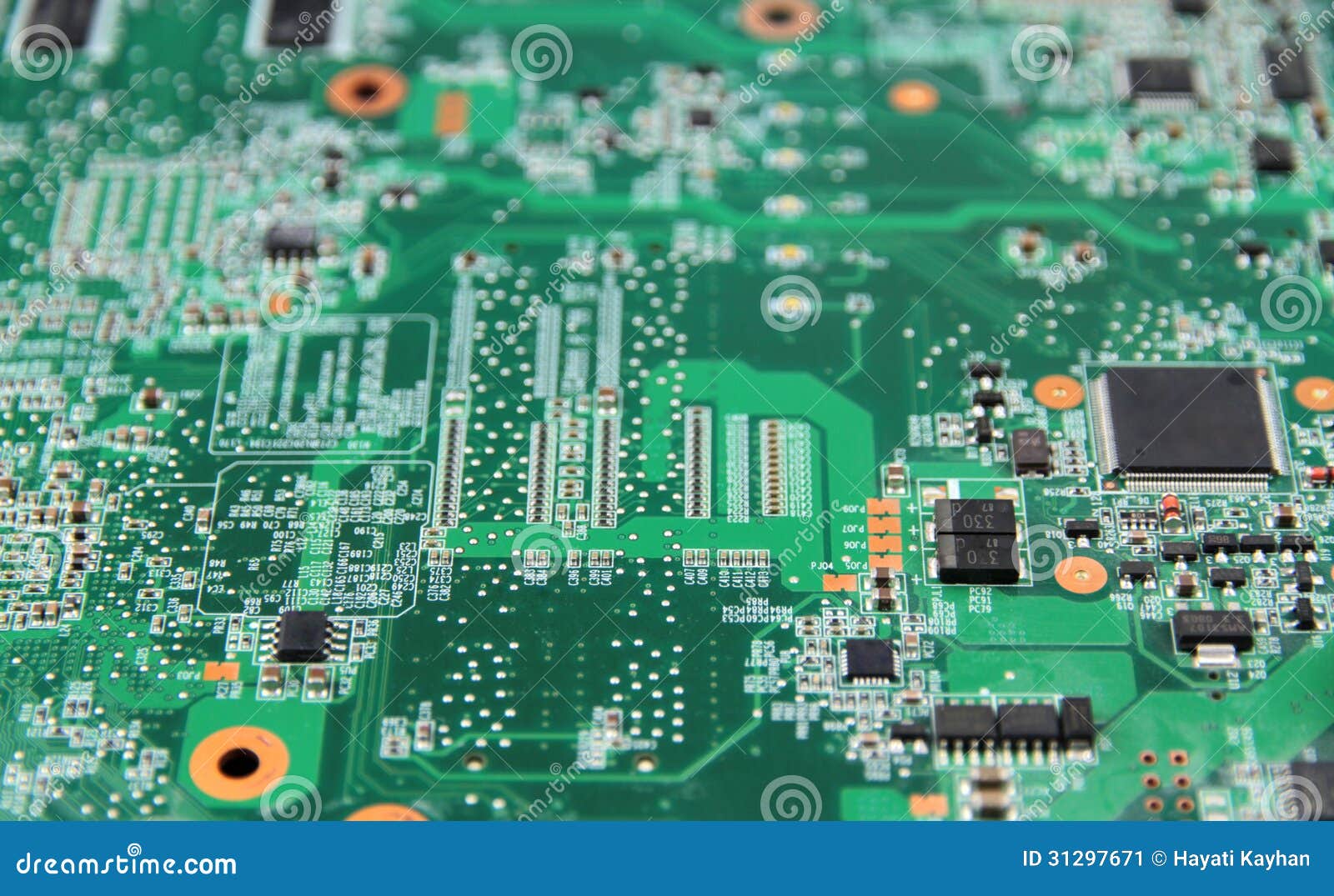 Electronic Circuit of a Computer. Motherboard - Microprocessor Stock ...