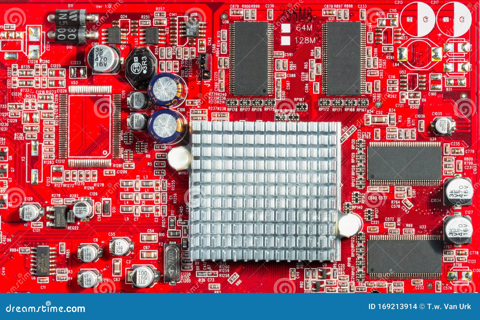 Electronic Circuit and Cooling Fin at Computer Video Card Editorial ...