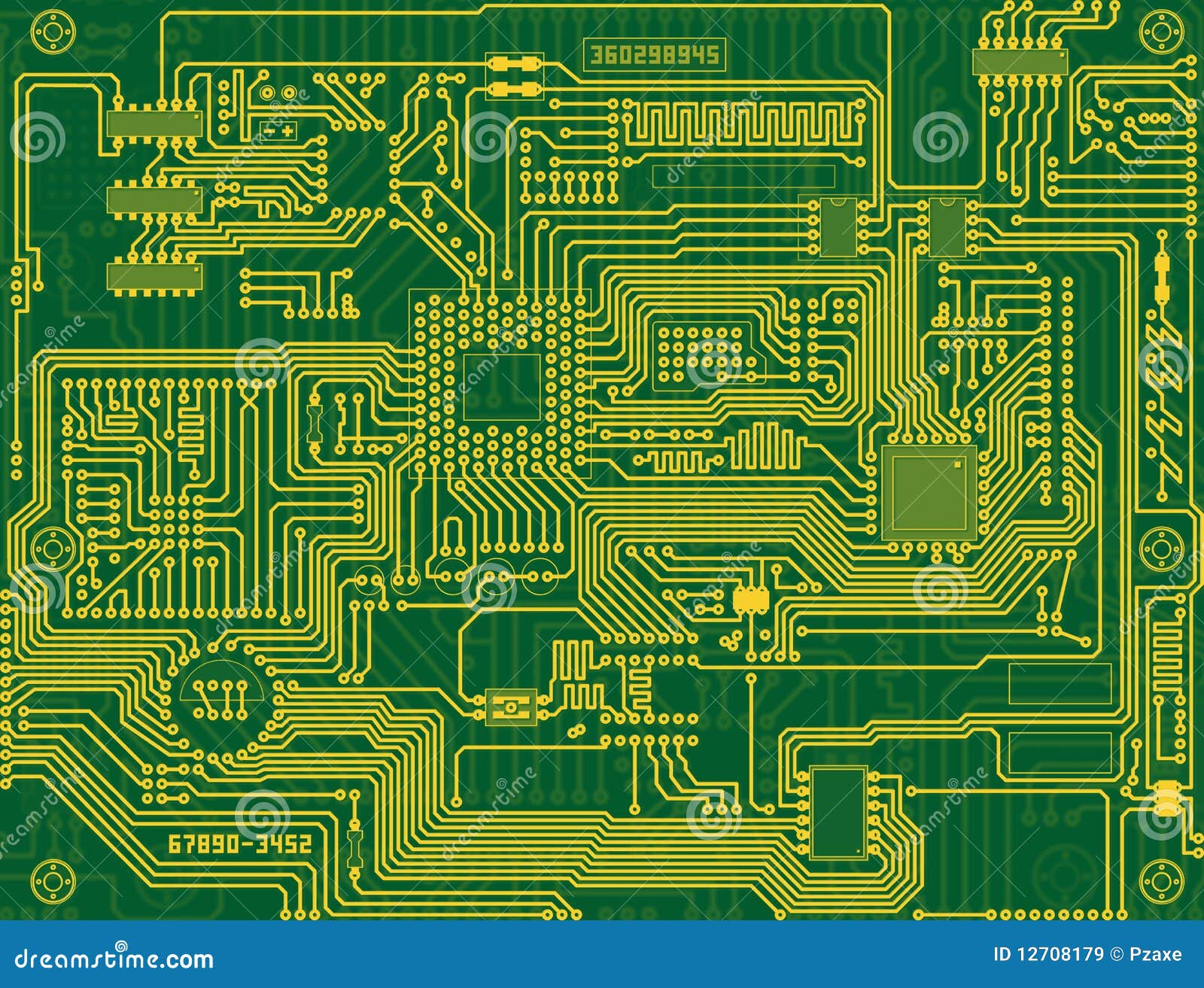 Electronic Green Circuit Background - Vector Eps8 | CartoonDealer.com ...