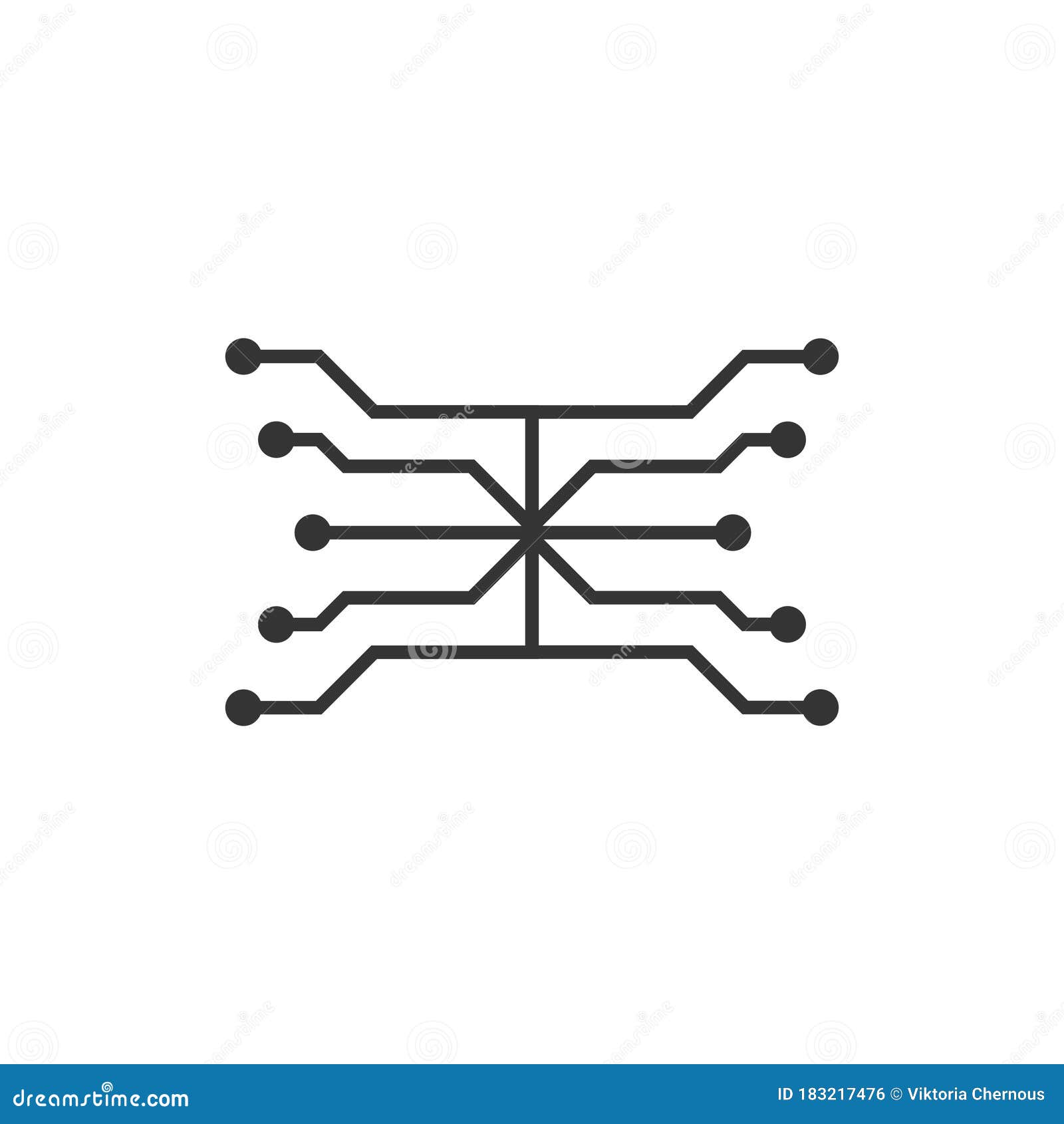 Electronic Circuit Line Icon, Vector Illustration Stock Illustration ...