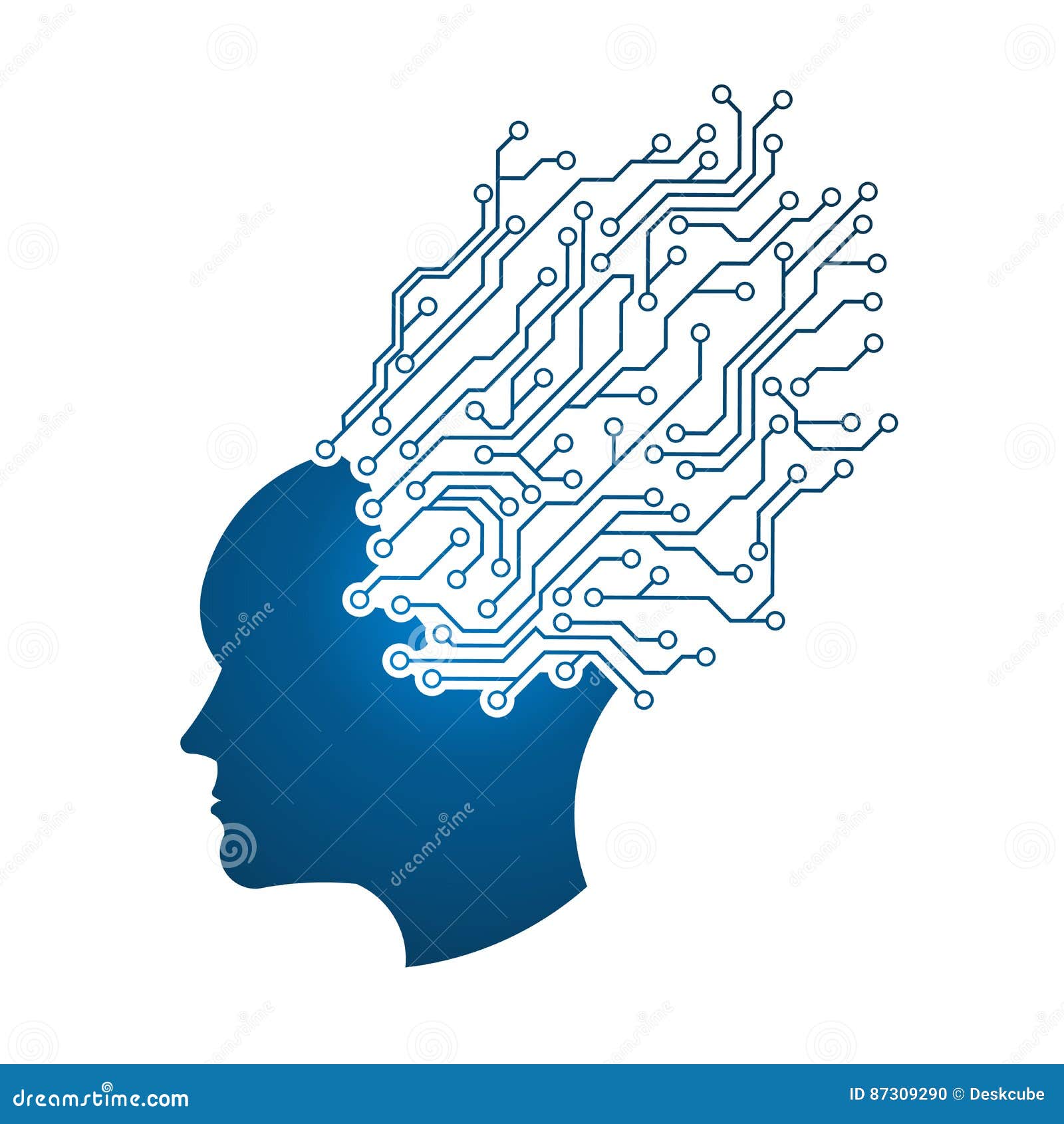 Electronic Circuit Man Head Logo Stock Illustration - Illustration of ...